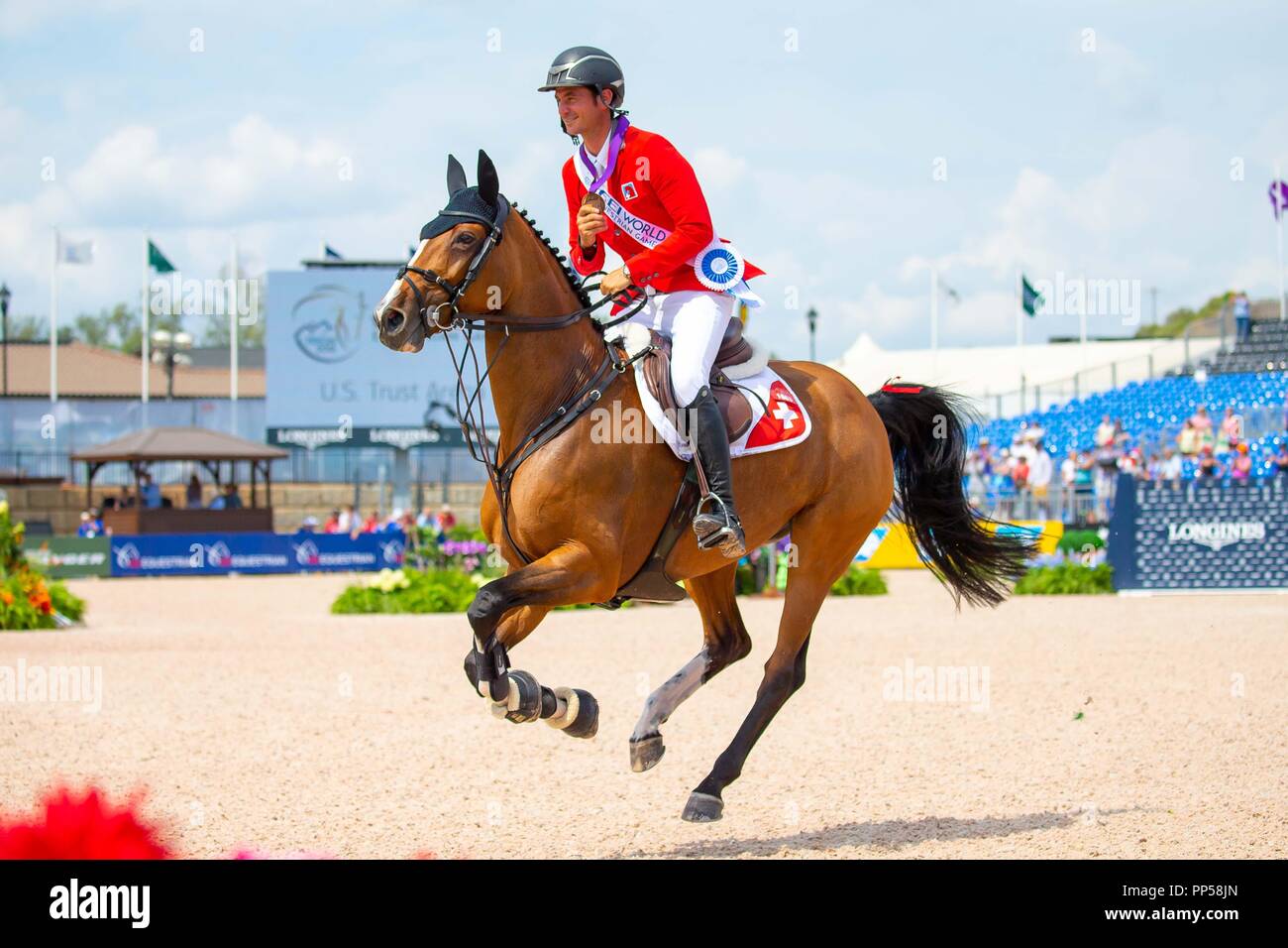 North Carolina, USA. 23rd Sept 2018. Bronze Medal. Steve Guerdat and ...