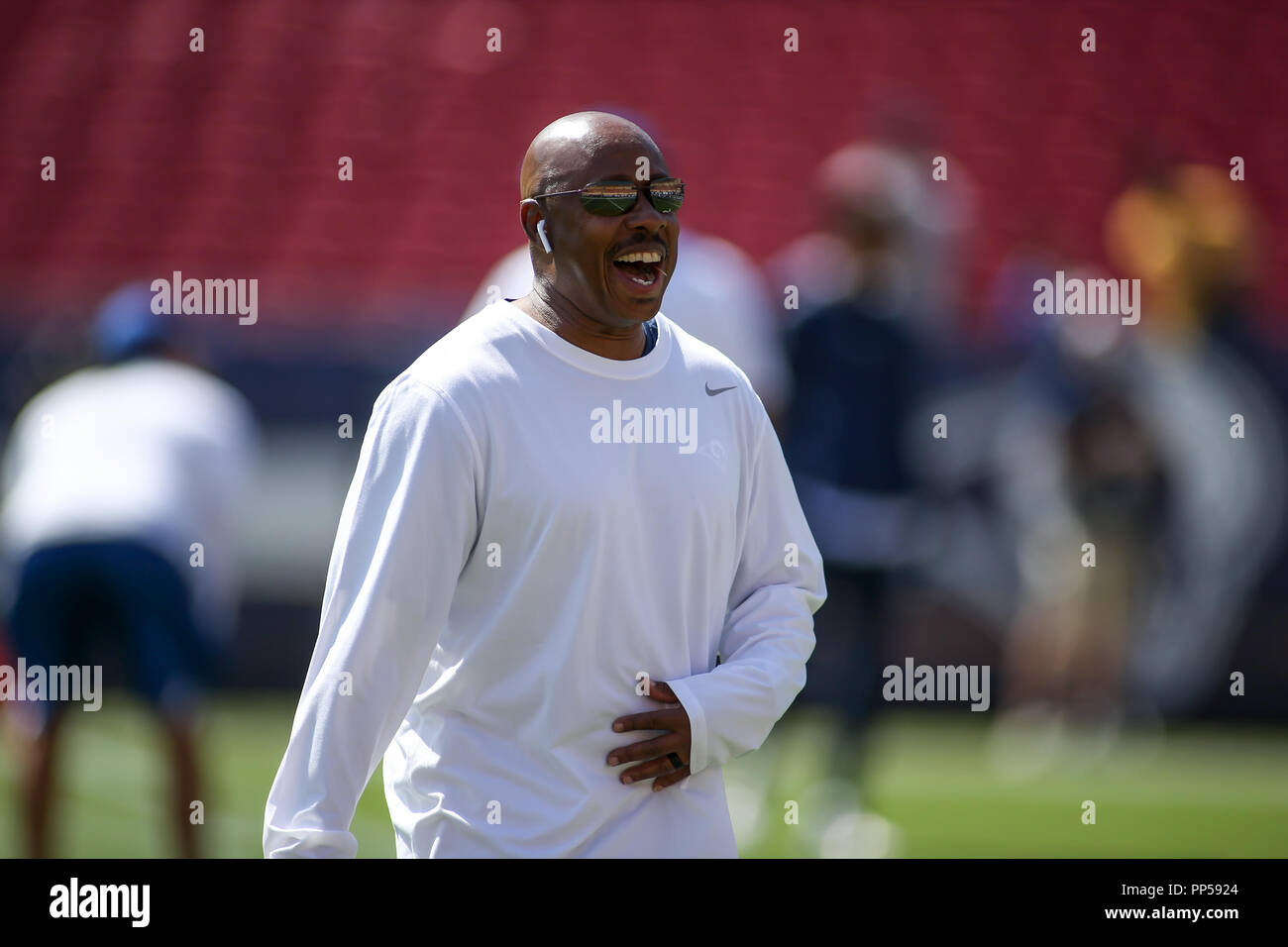 Los Angeles, CA, USA. 23rd Sep, 2018. Rams receiver coach Eric Yarber ...