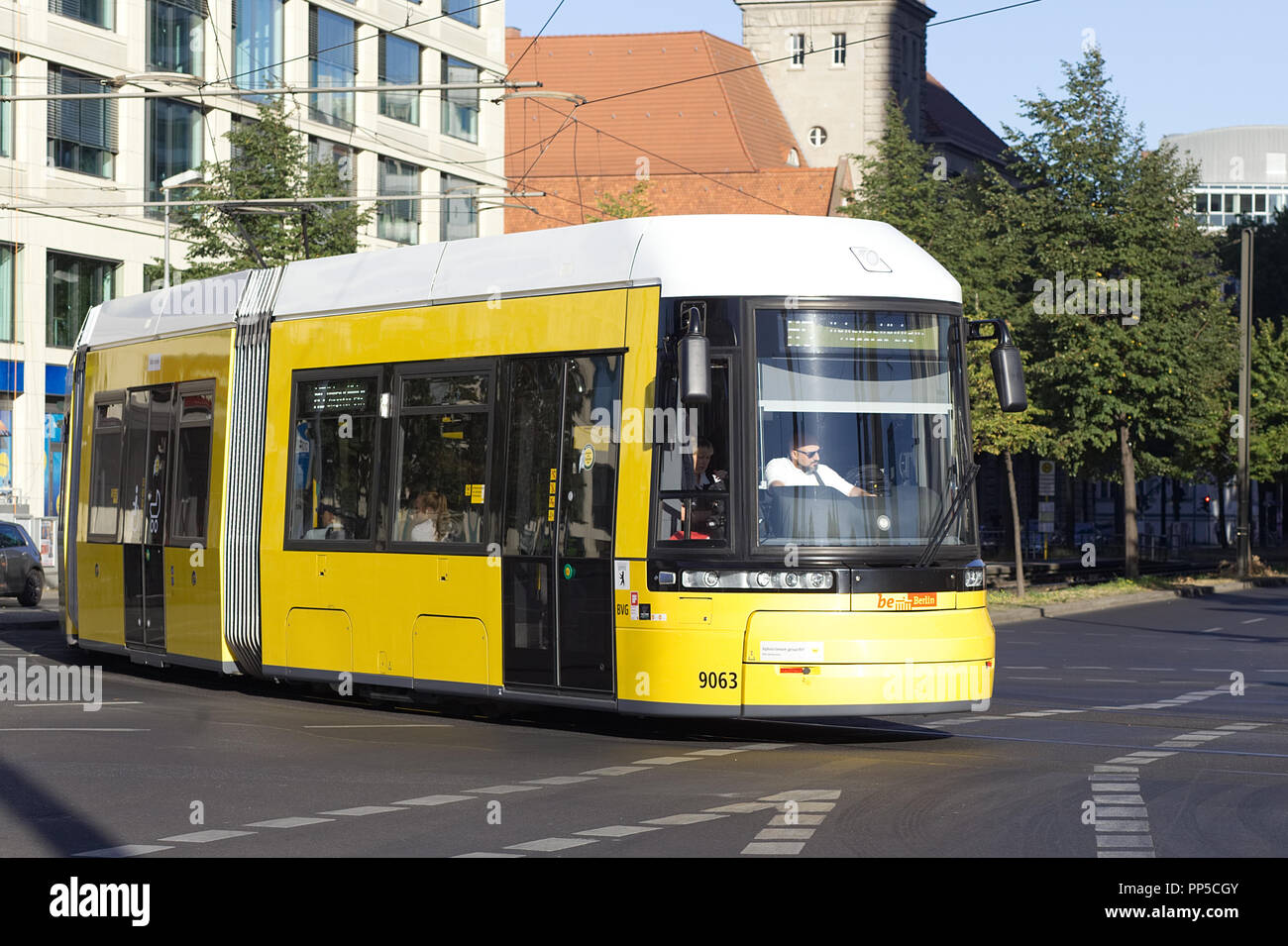 colourful trams in Berlin Stock Photo - Alamy