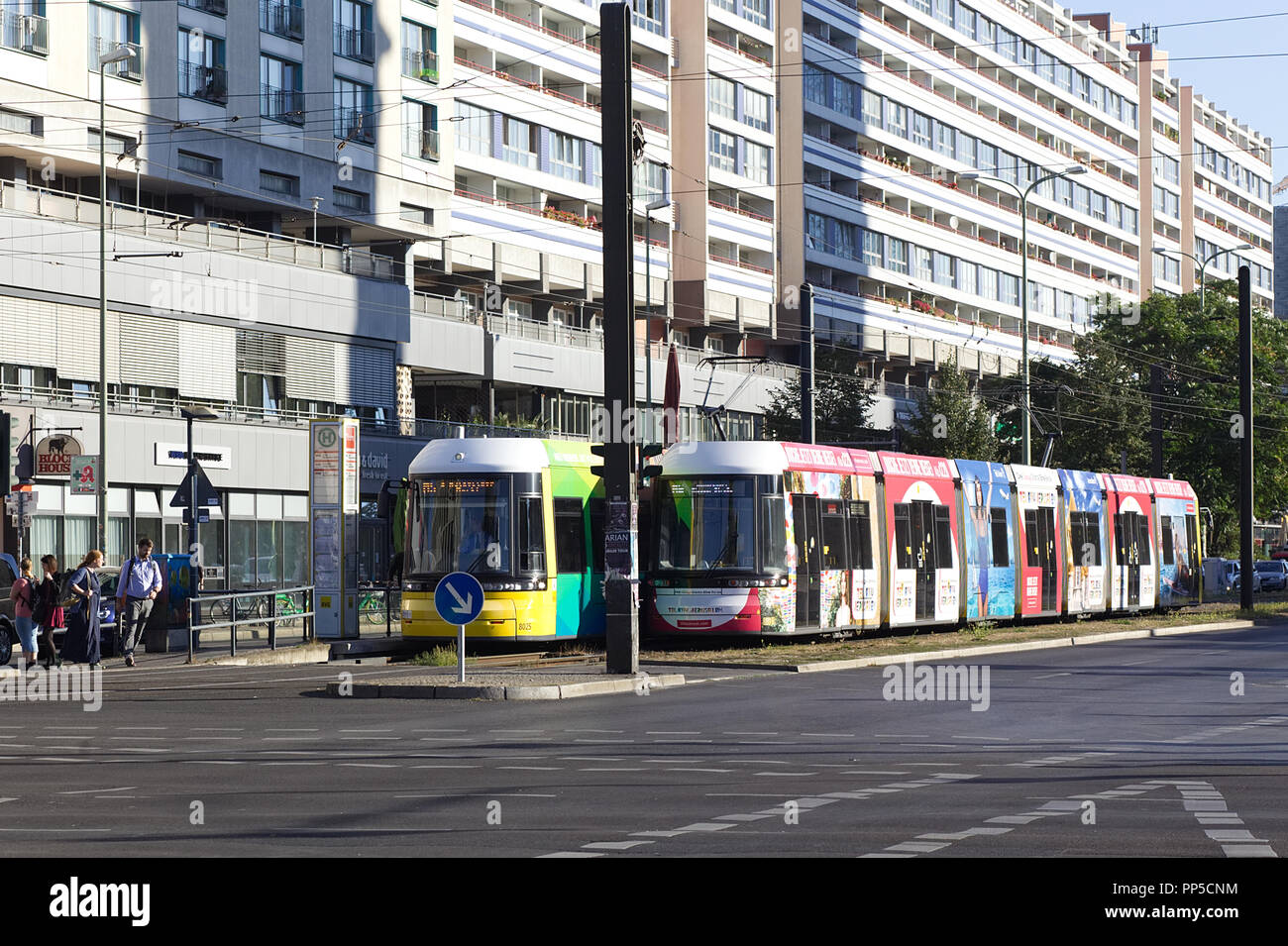 colourful trams in Berlin Stock Photo - Alamy