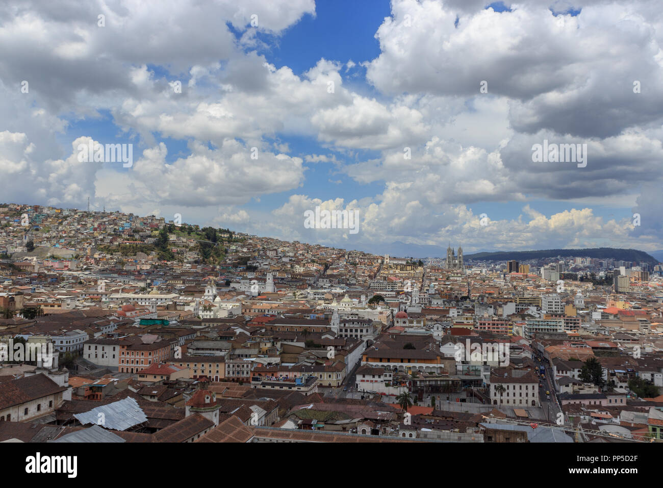 Aerial view over the capital of ecuador quito Stock Photo - Alamy