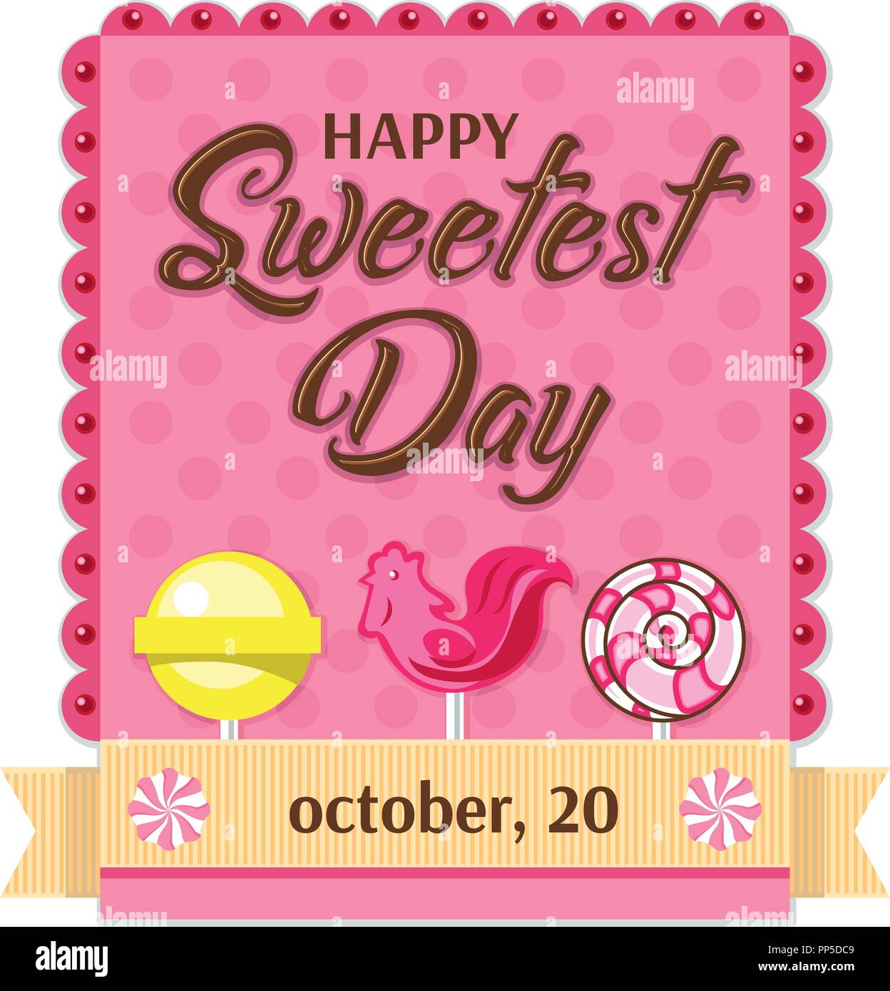 Happy Sweetest Day emblem isolated vector illustration on white ...