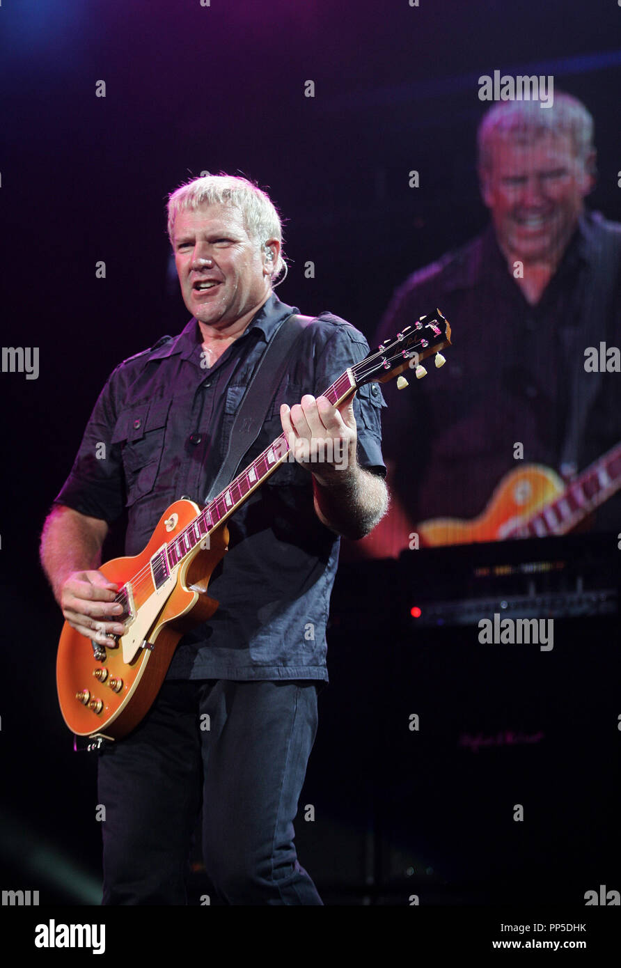 Alex Lifeson with Rush performs in concert at the Sound Advice ...