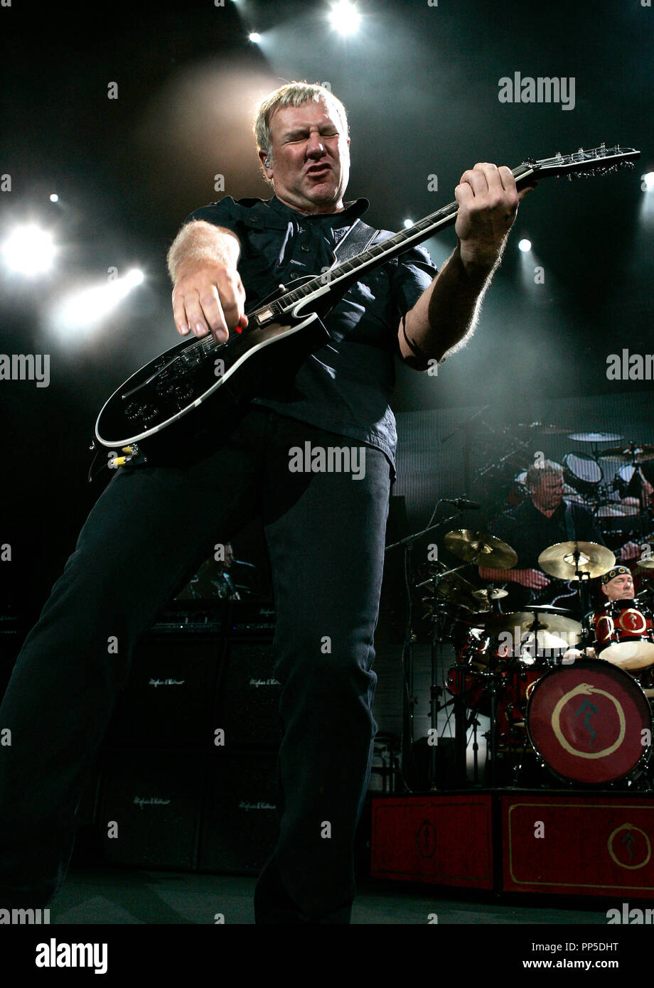 Alex Lifeson with Rush performs in concert at the Sound Advice ...