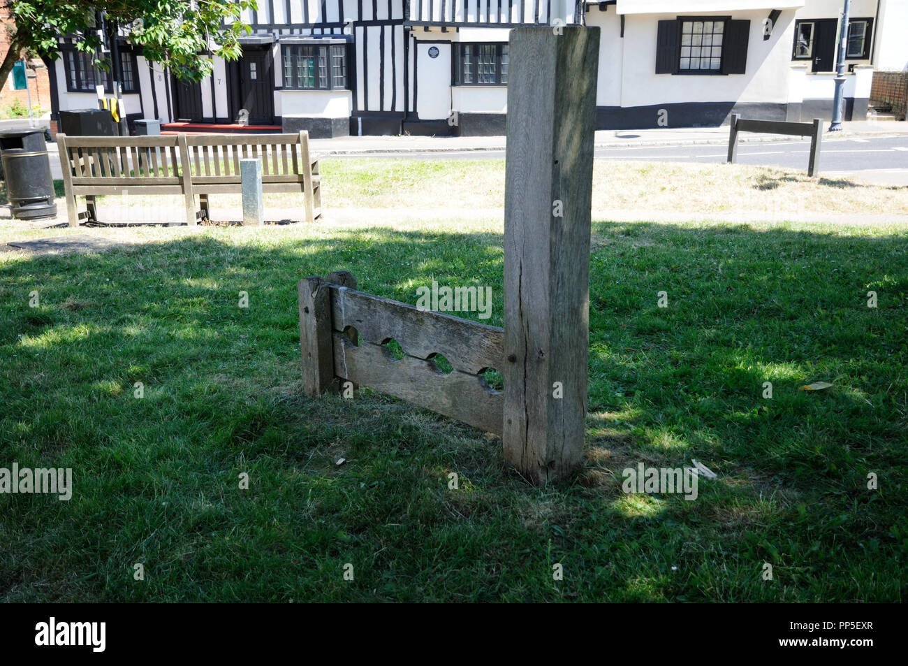 Stocks on the small village green at Codicote, Hertfordshire Stock ...