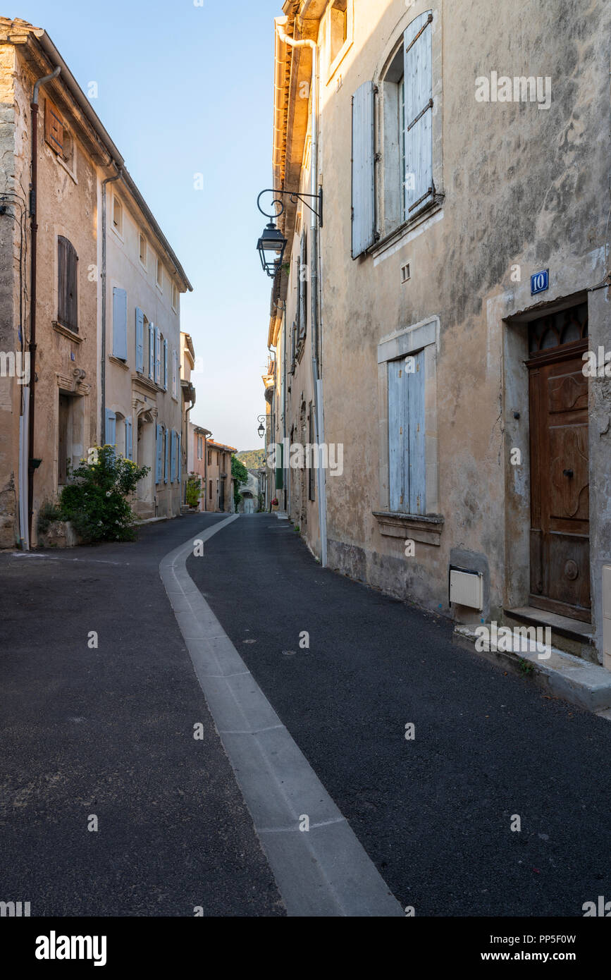 Typical street in historic, hill-village Bonnieux, Provence, France ...