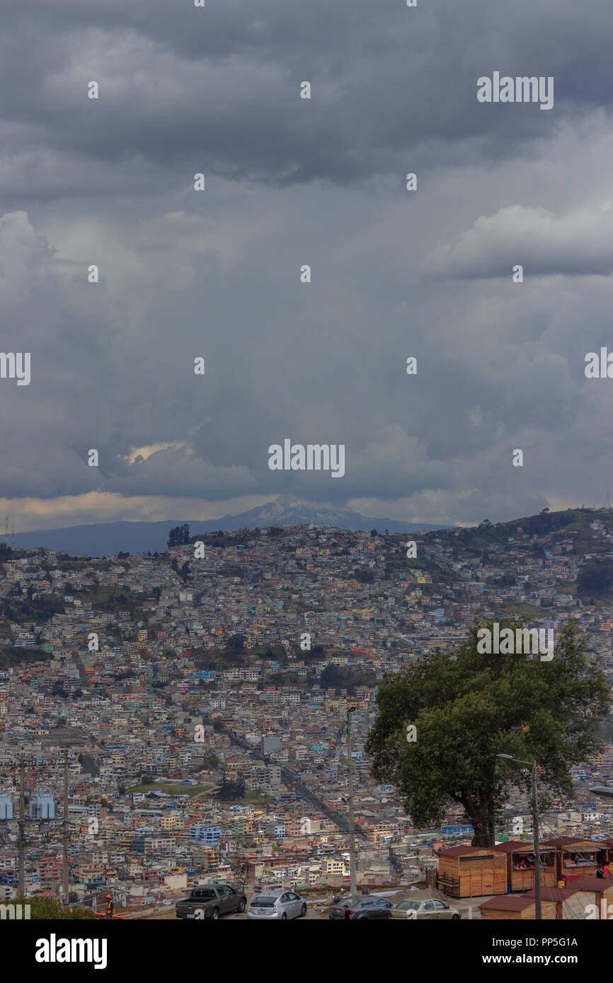 Aerial view over the capital of ecuador quito Stock Photo - Alamy