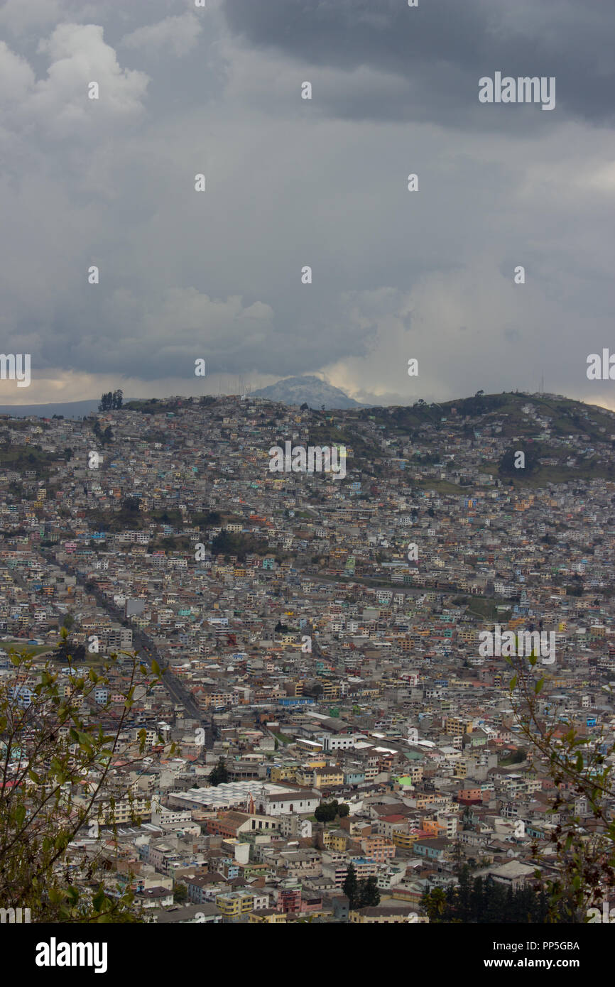 Aerial view over the capital of ecuador quito Stock Photo - Alamy
