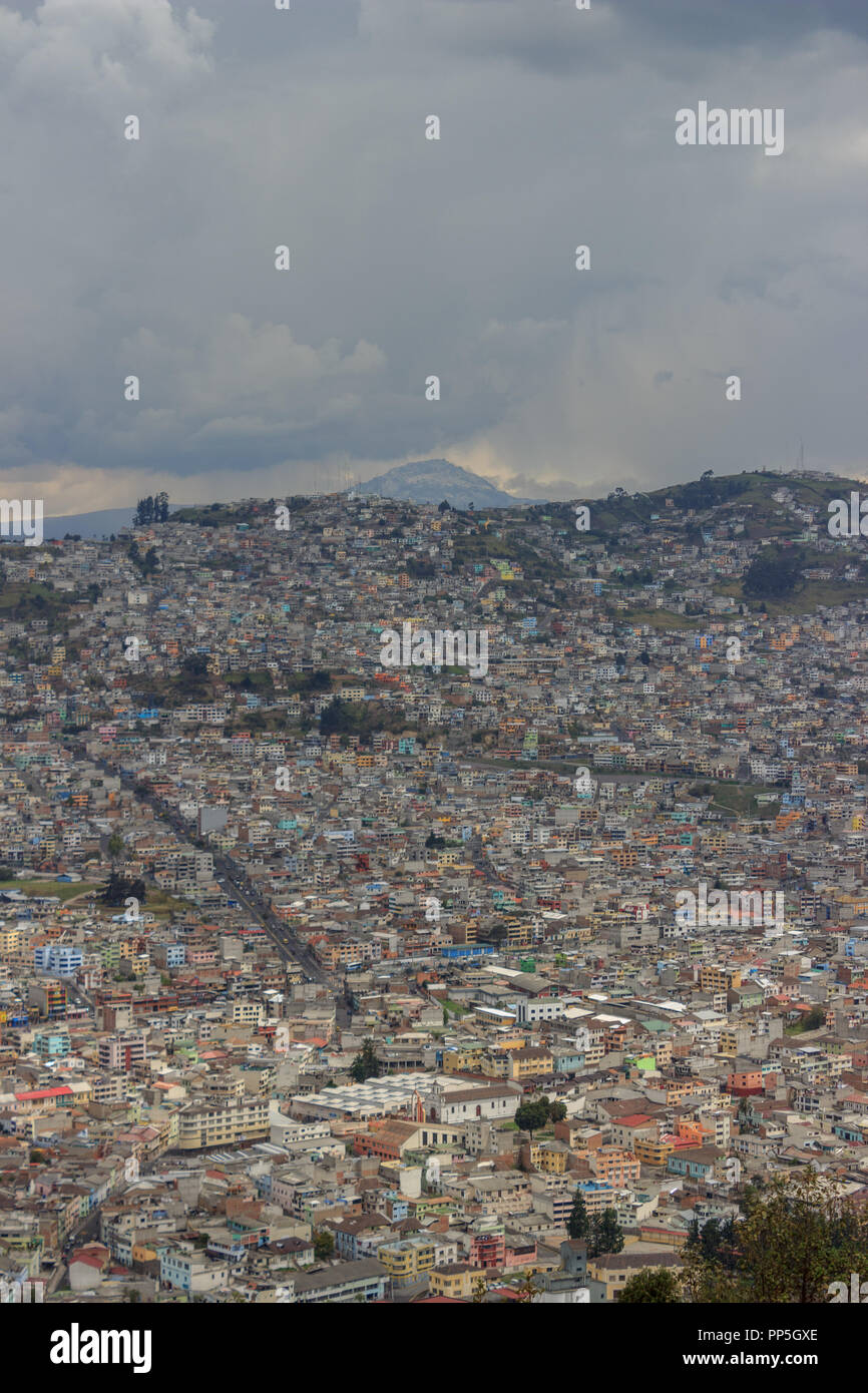Aerial view over the capital of ecuador quito Stock Photo - Alamy