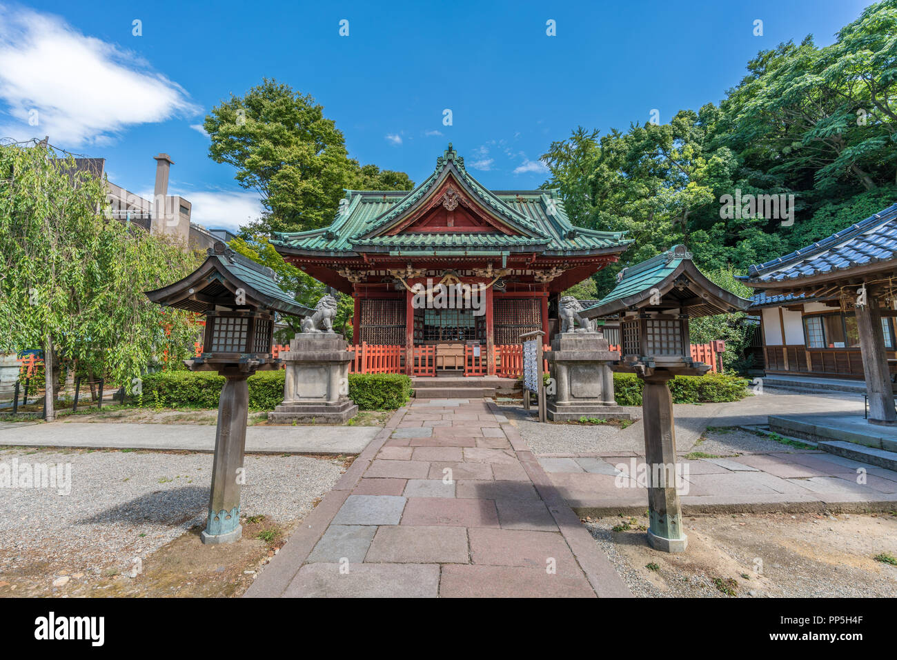 Main Hall (Honden) Ozaki Shrine. Shinto shrine built in 1643 designated ...