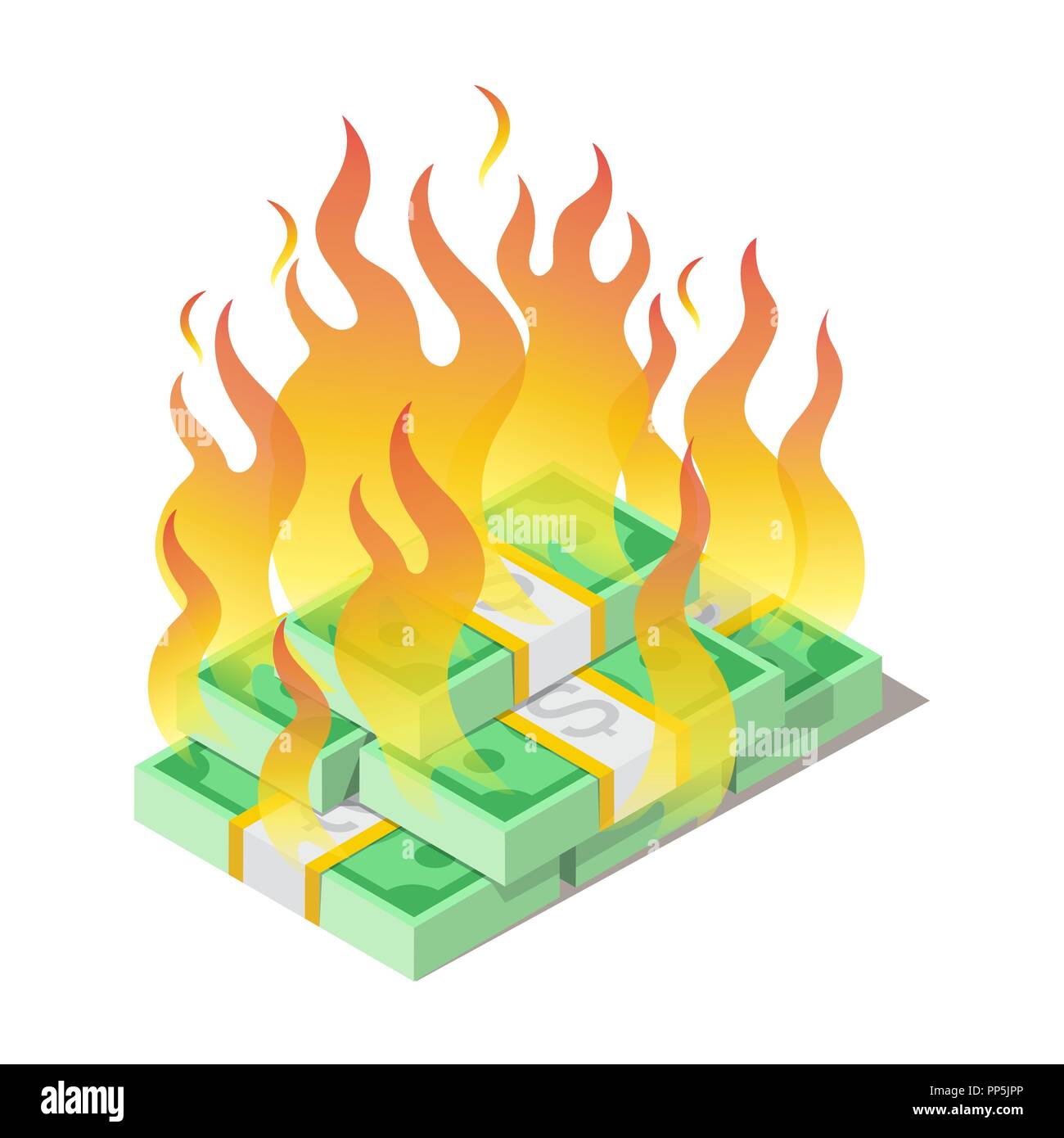Burning money dollars Stock Vector Images - Alamy
