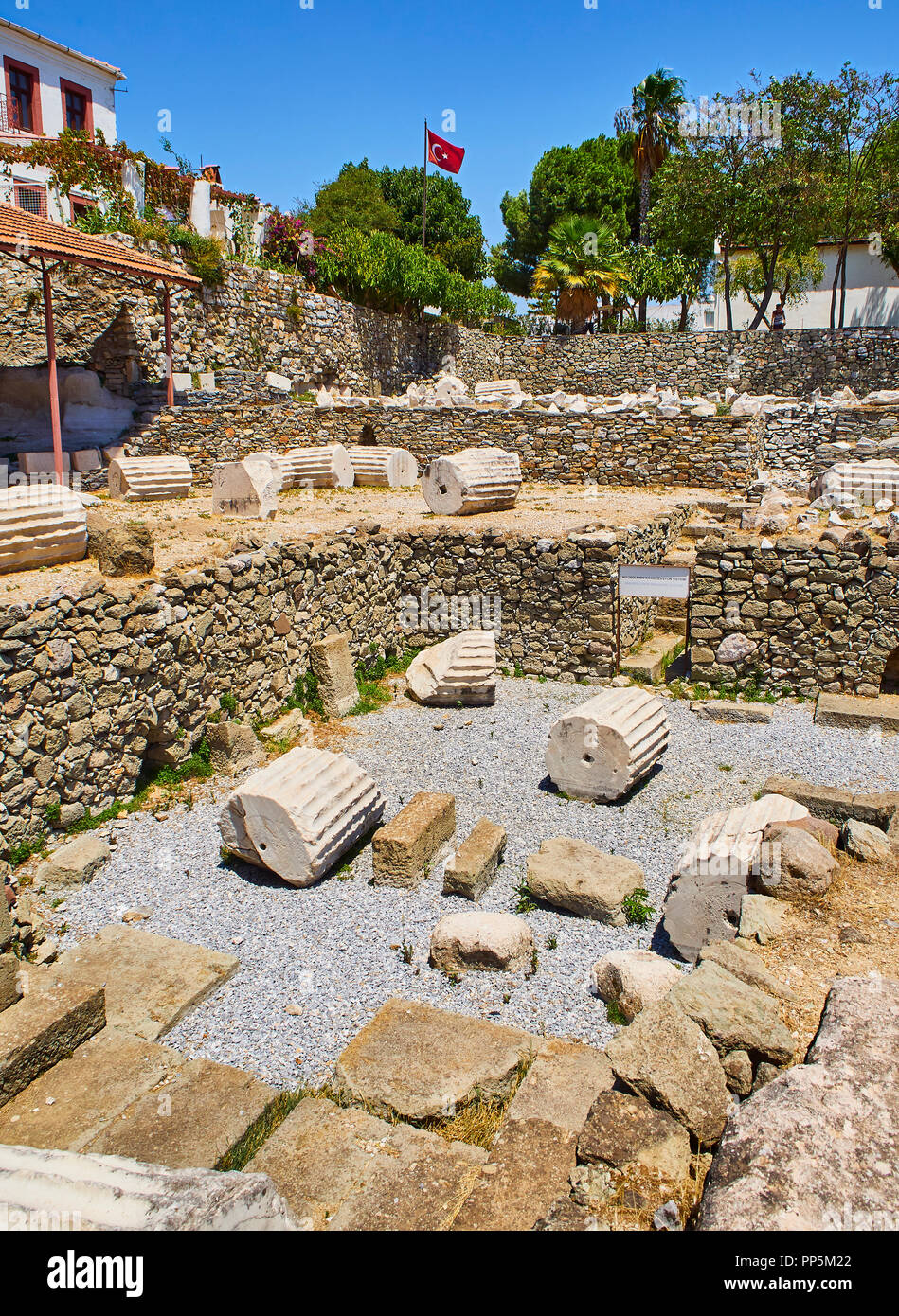 The ruins of the Mausoleum of Halicarnassus, one of the Seven Wonders ...