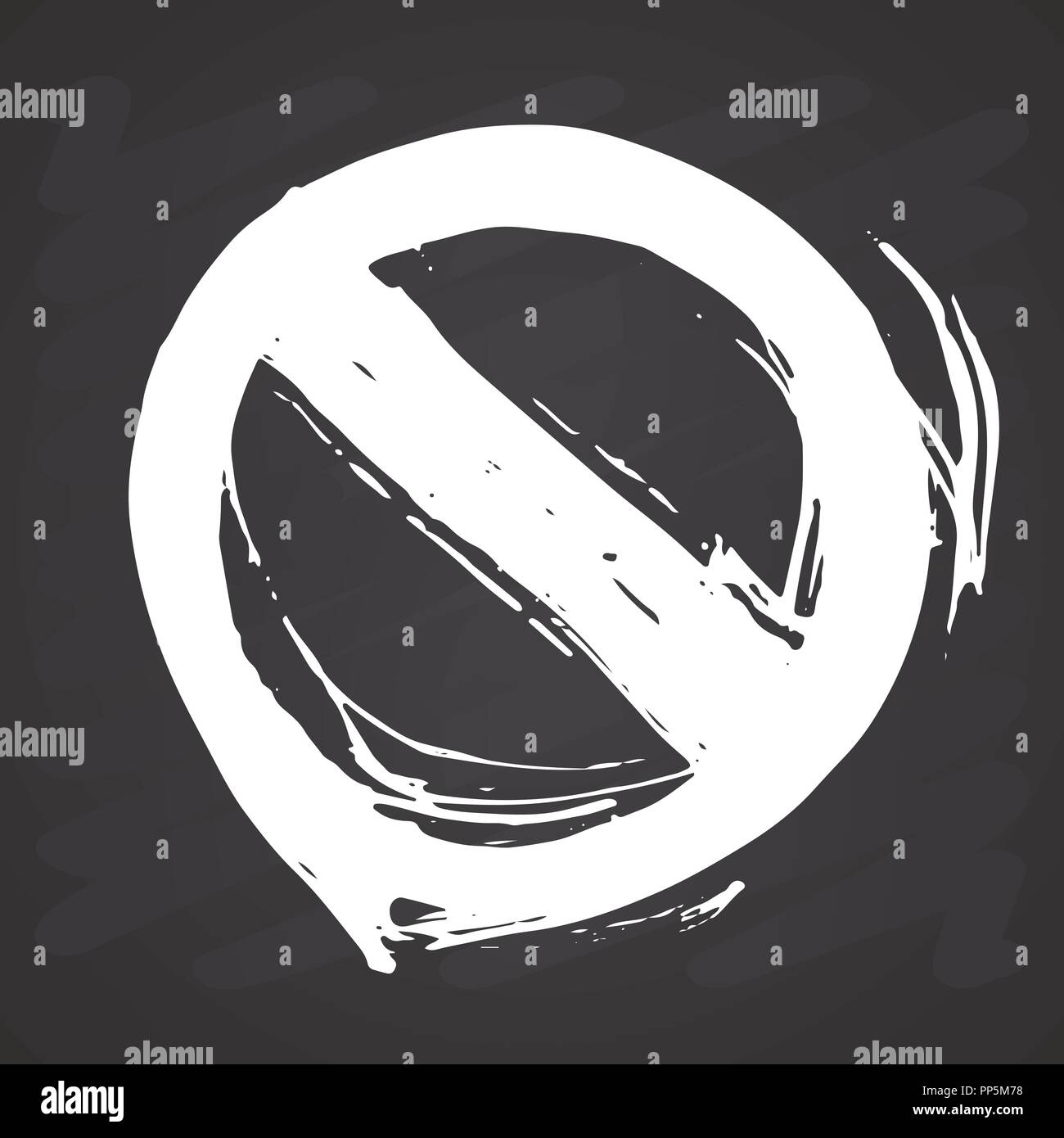 Round Not Allowed Sign, grunge textured hand drawn element, vector ...