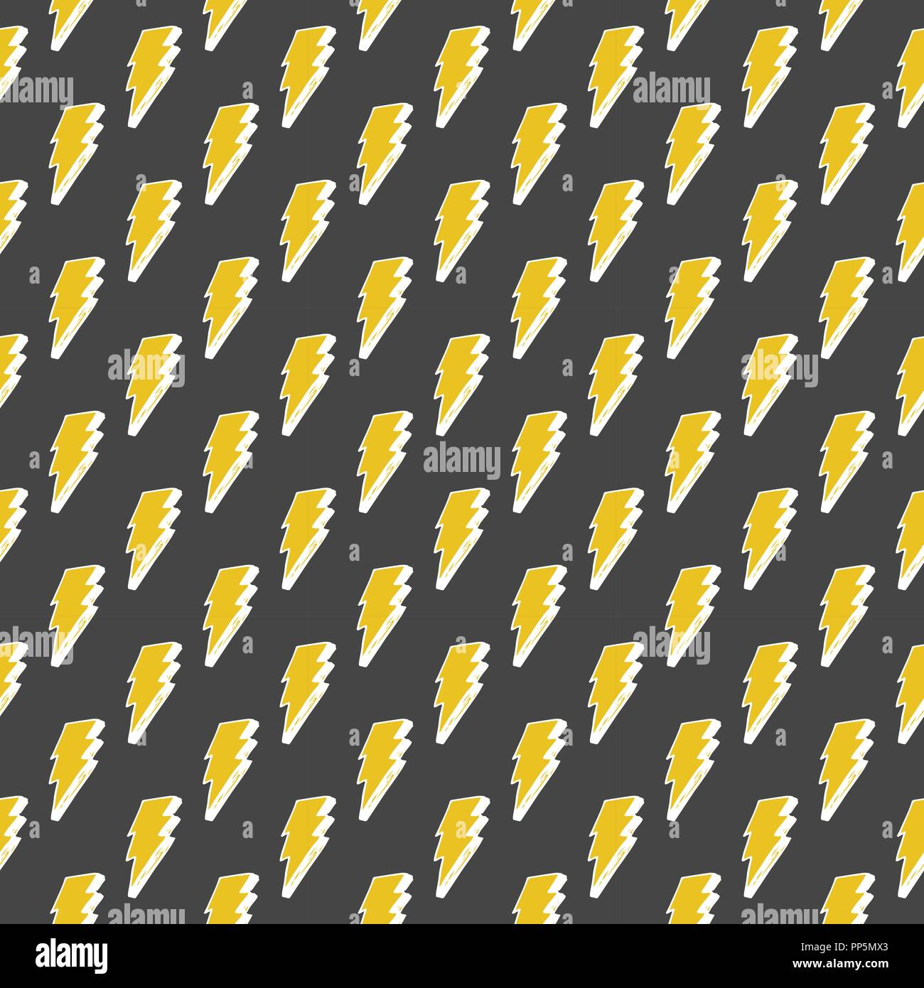 Lightning seamless pattern vector illustration. Hand drawn sketched ...