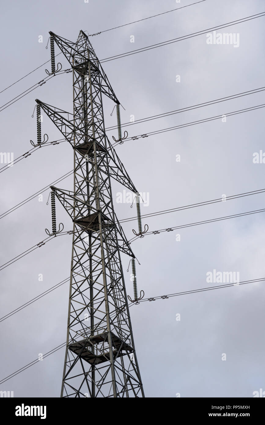 The steel attic structure of a British high voltage electricity ...