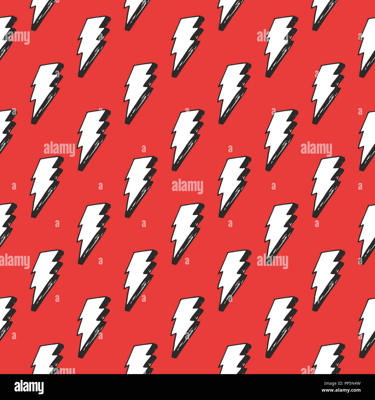 Lightning seamless pattern vector illustration. Hand drawn sketched ...