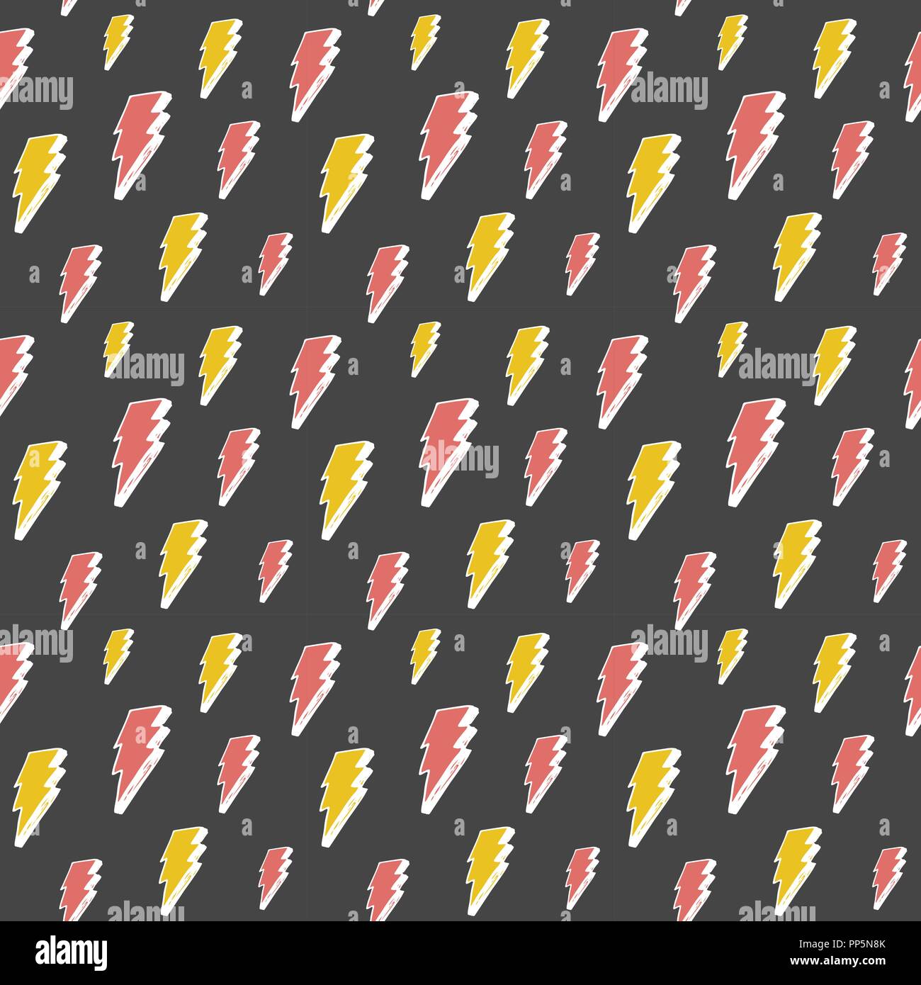 Lightning seamless pattern vector illustration. Hand drawn sketched ...
