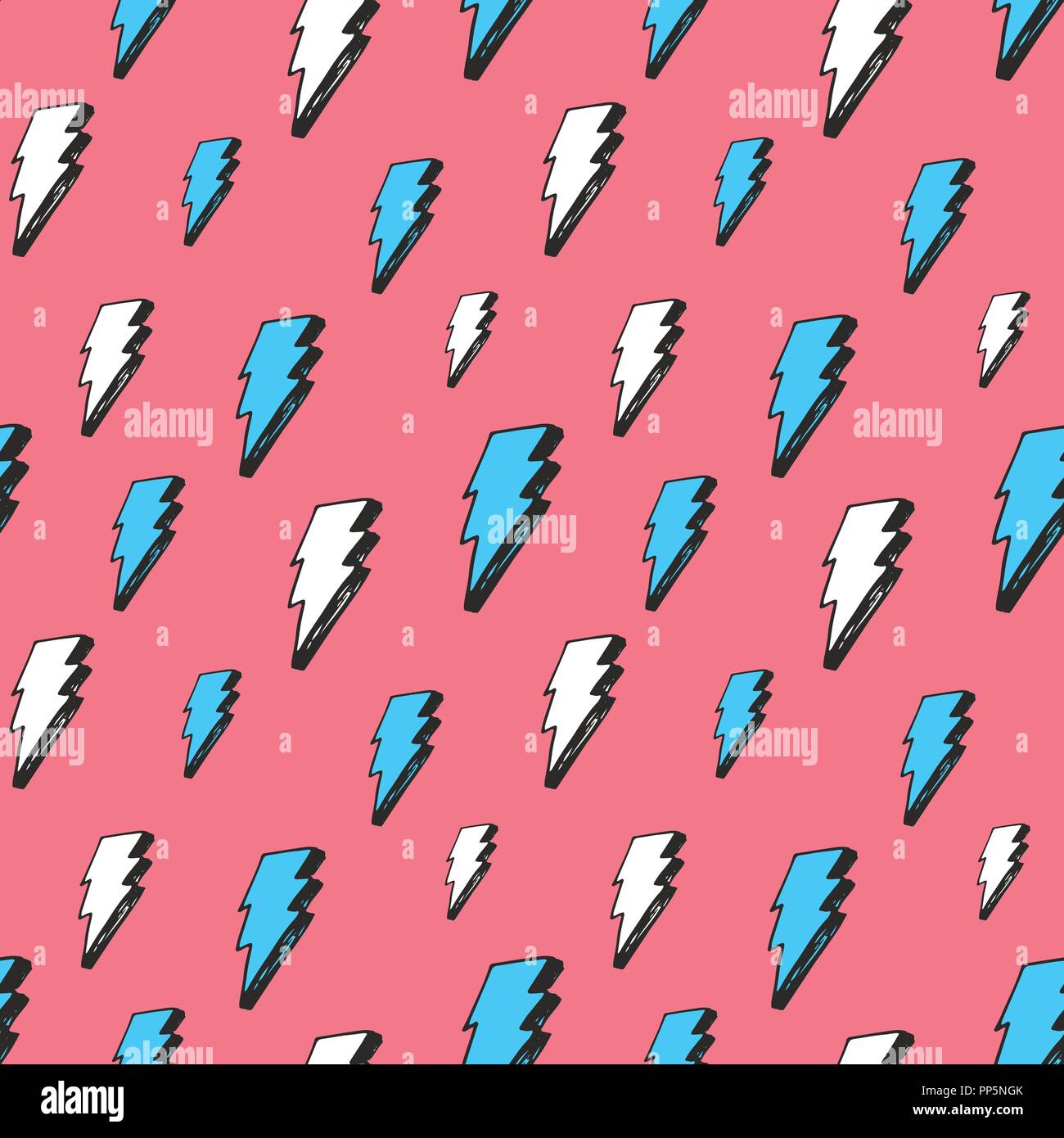 Lightning pattern retro abstract seamless print of fast energy bolt hi ...