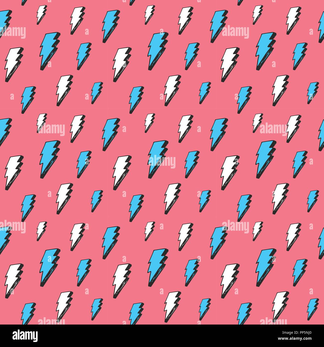 Lightning pattern retro abstract seamless print of fast energy bolt hi ...
