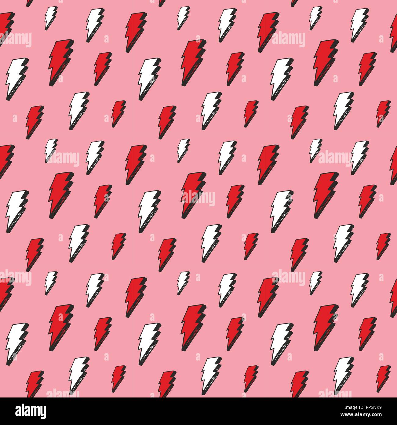 Lightning seamless pattern vector illustration. Hand drawn sketched ...