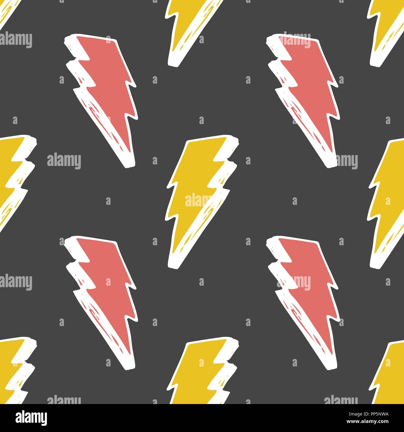 Lightning pattern retro abstract seamless print of fast energy bolt hi ...
