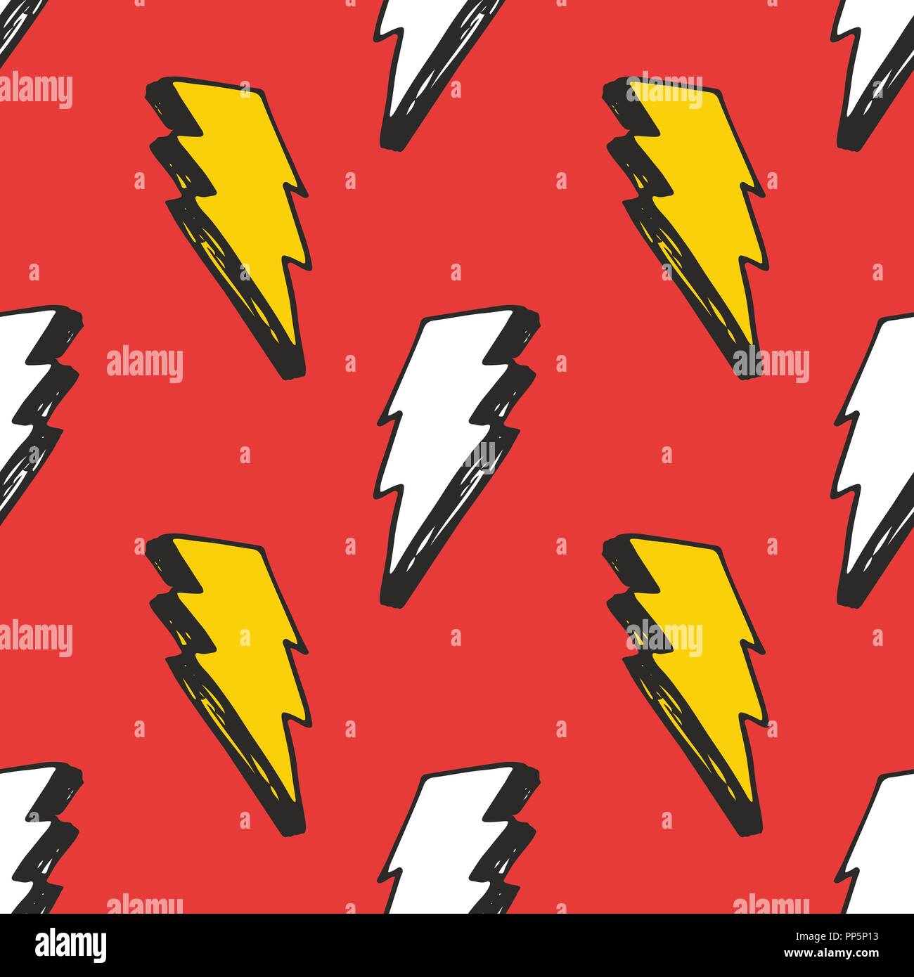 Lightning pattern retro abstract seamless print of fast energy bolt hi ...