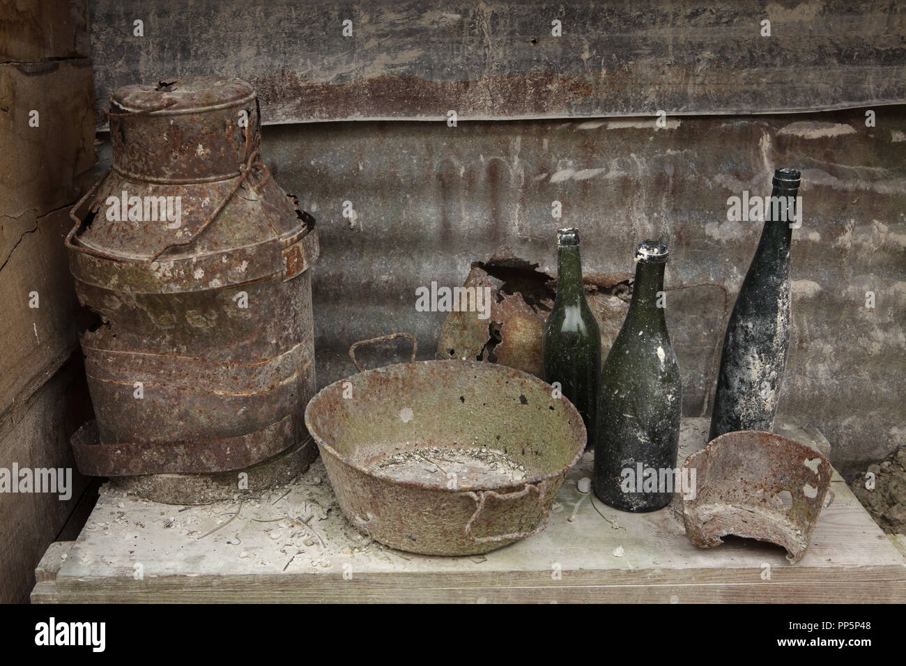 Kitchen facilities in the trench used during the First World War in the ...