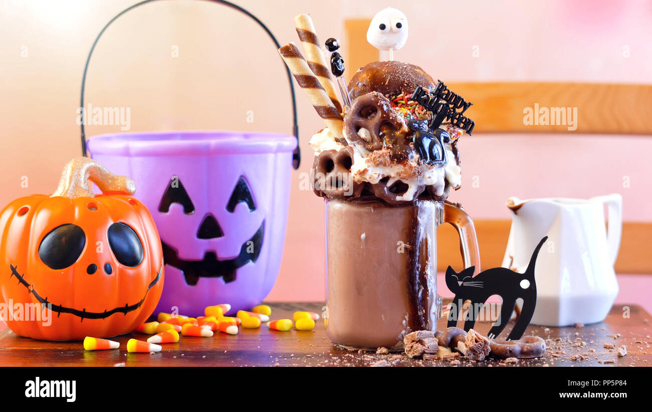 On-trend Happy Halloween theme sweet and salty chocolate freak shakes ...