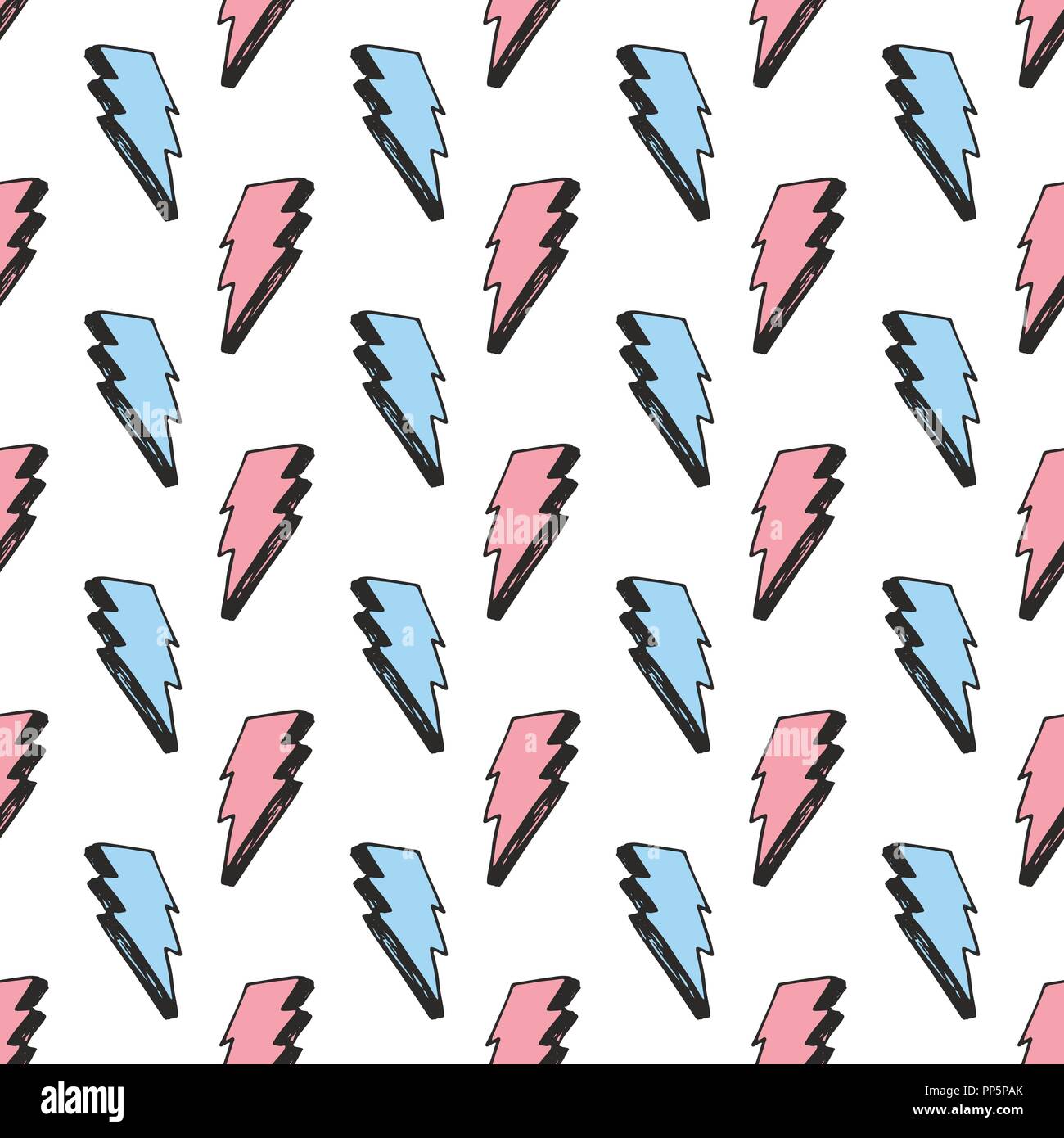 Lightning pattern retro abstract seamless print of fast energy bolt hi ...