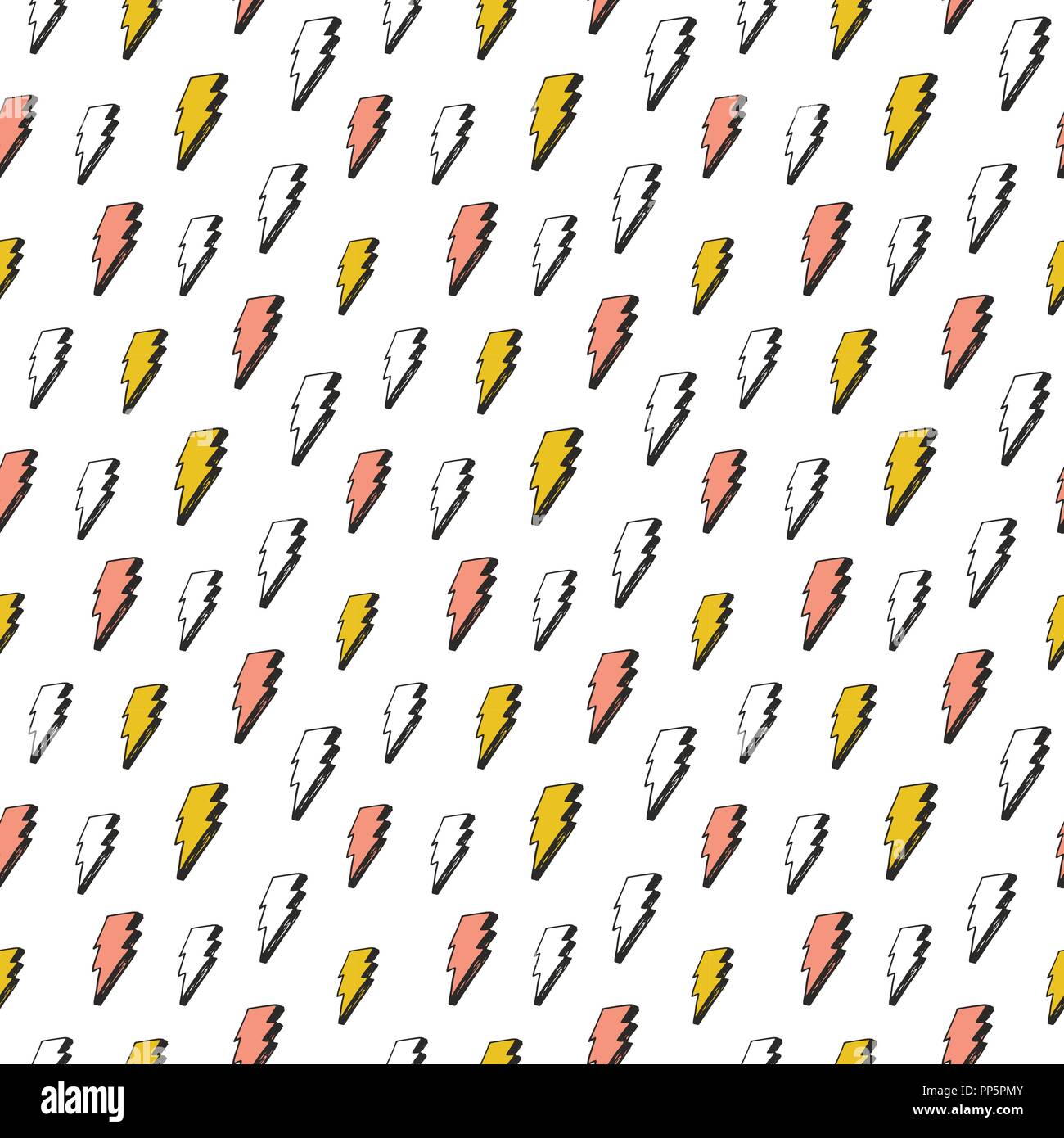 Lightning pattern retro abstract seamless print of fast energy bolt hi ...