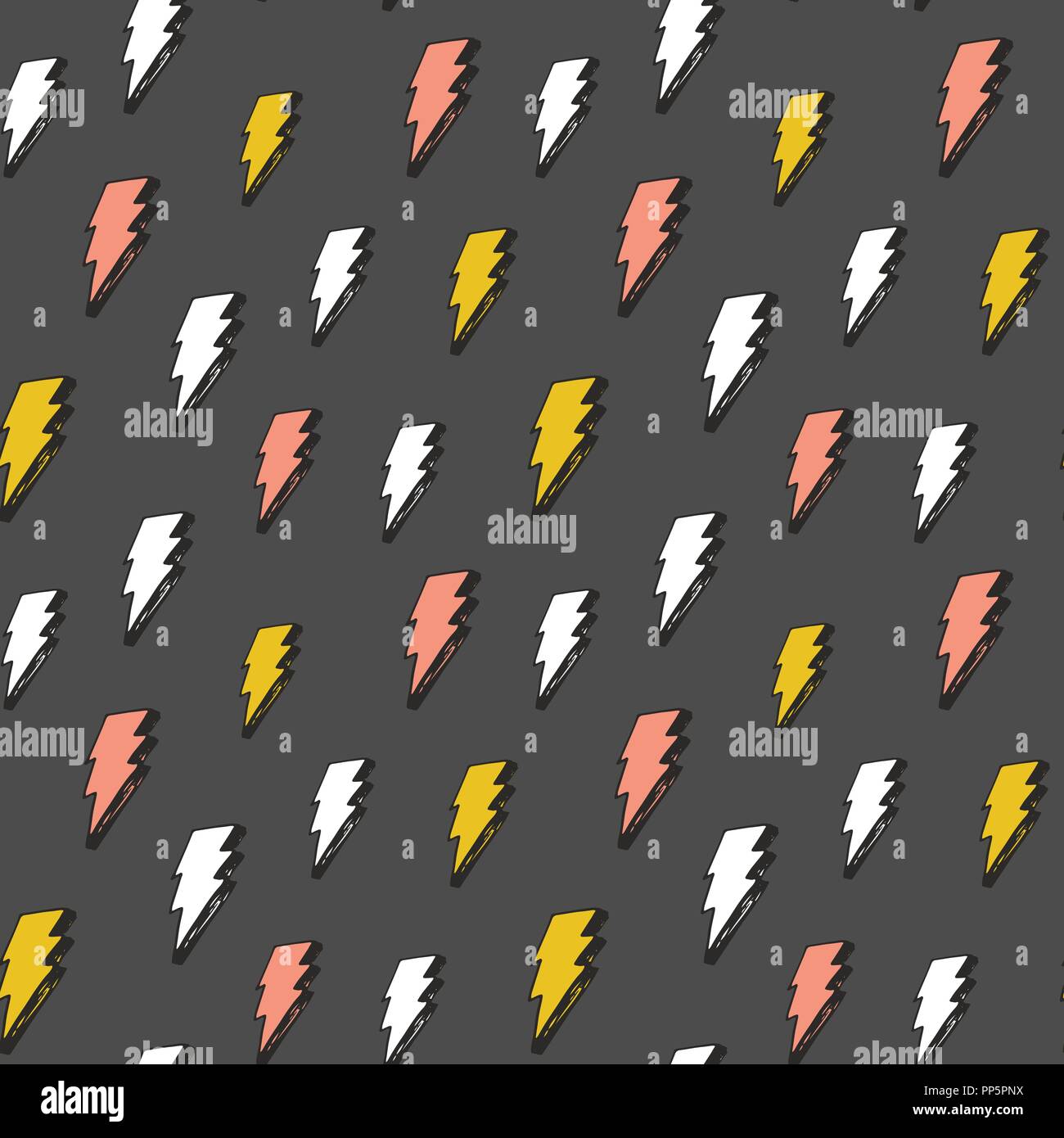 Lightning pattern retro abstract seamless print of fast energy bolt hi ...