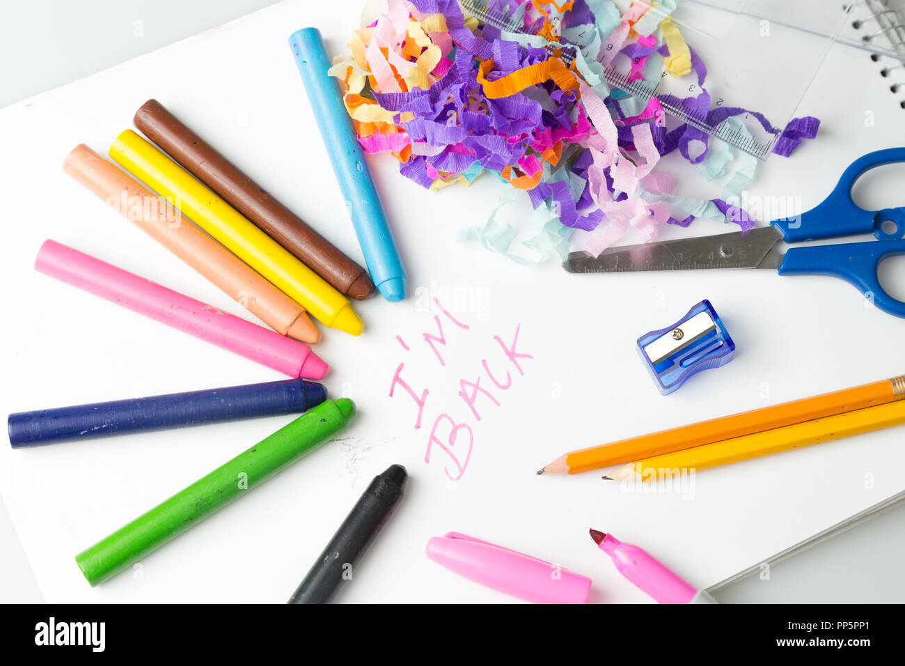 Flat lay school hi-res stock photography and images - Alamy