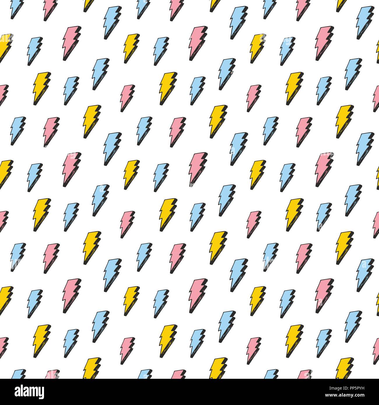 Lightning pattern retro abstract seamless print of fast energy bolt hi ...