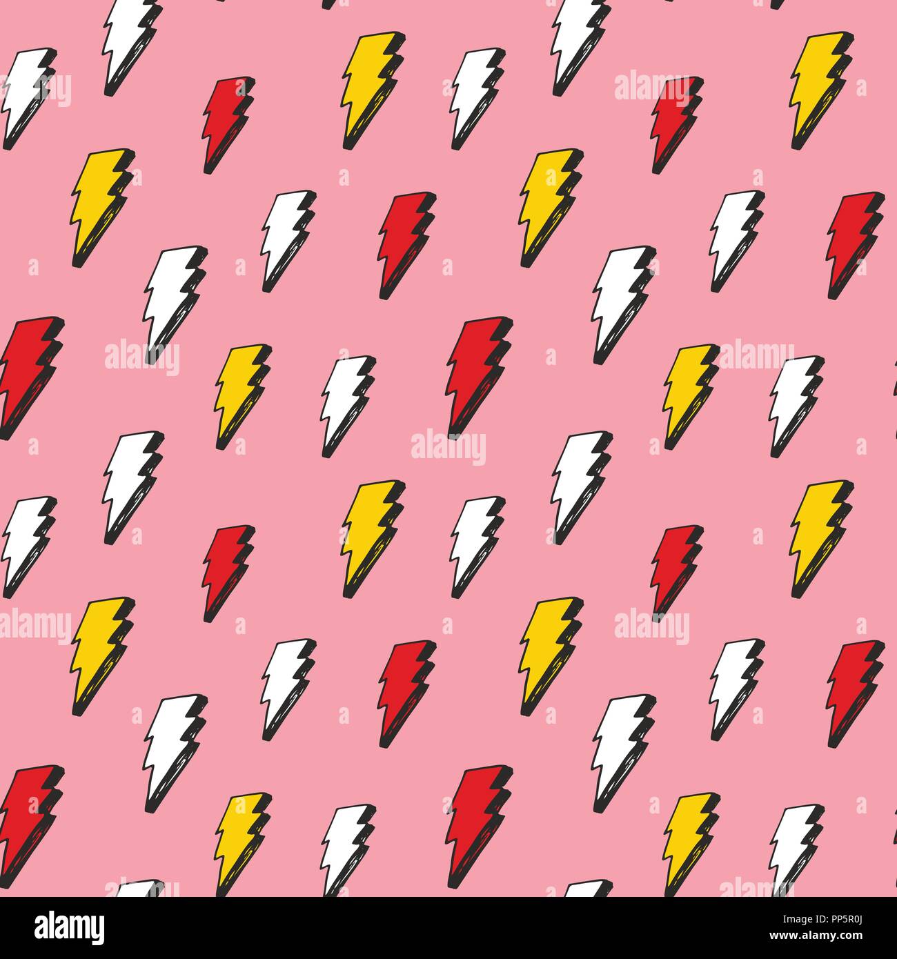 Lightning pattern retro abstract seamless print of fast energy bolt hi ...