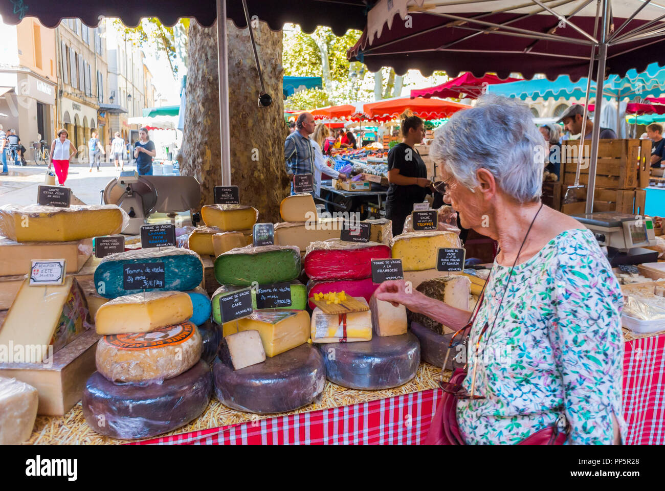 Outdoors woman shopping public food market street hi-res stock ...