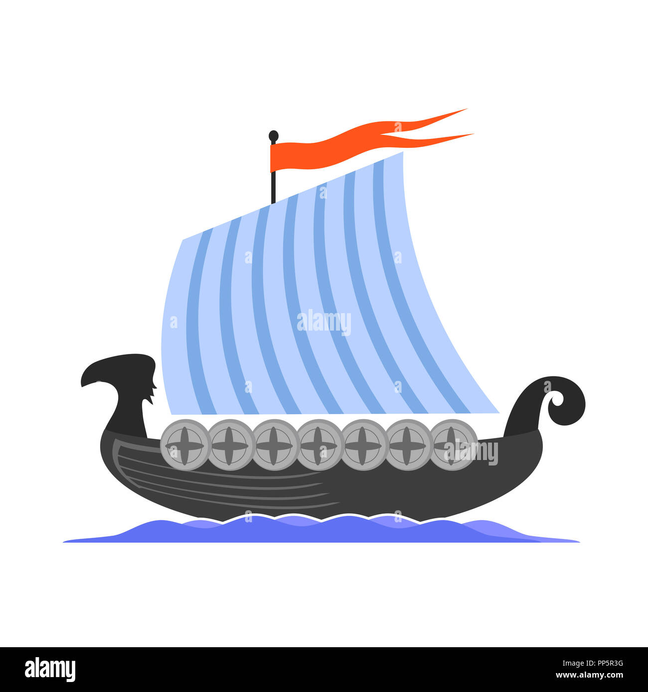 Viking Long Boat Icon Stock Photo - Alamy