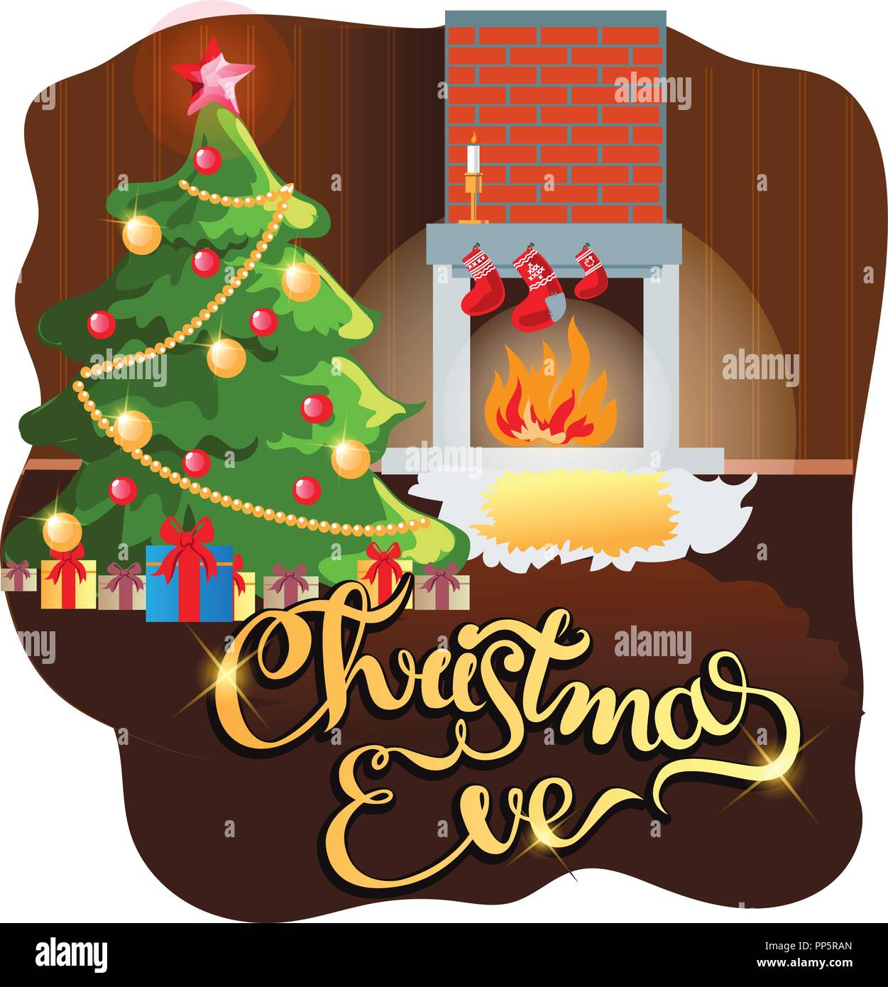 Christmas Eve - lettering Christmas and New Year holiday calligraphy ...