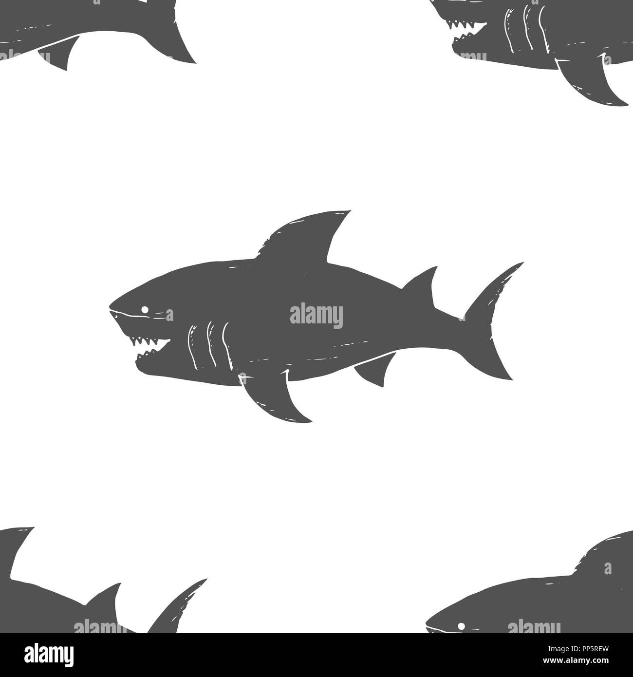 Shark Bite Outline Vector