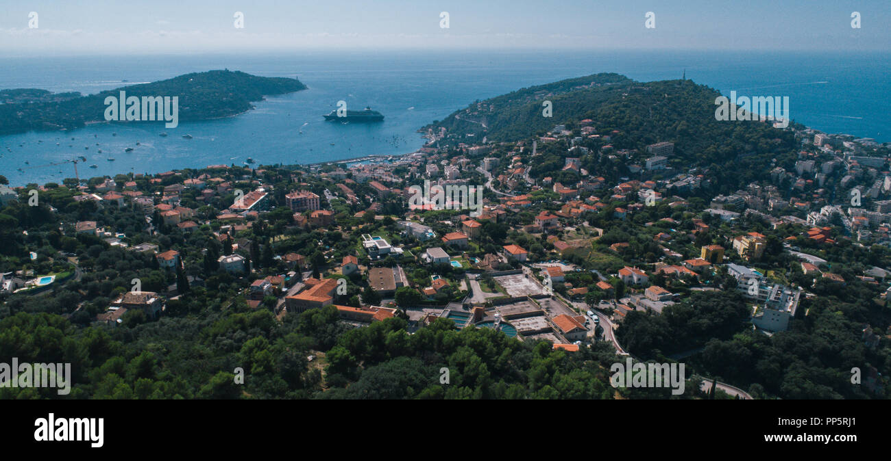 Nice France coast drone view of houses and city from the air Stock ...