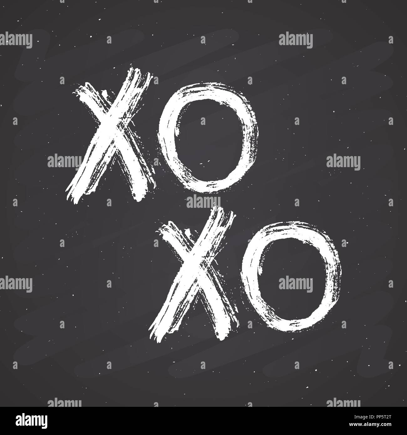 XOXO brush lettering sign, Grunge calligraphic hugs and kisses Phrase ...