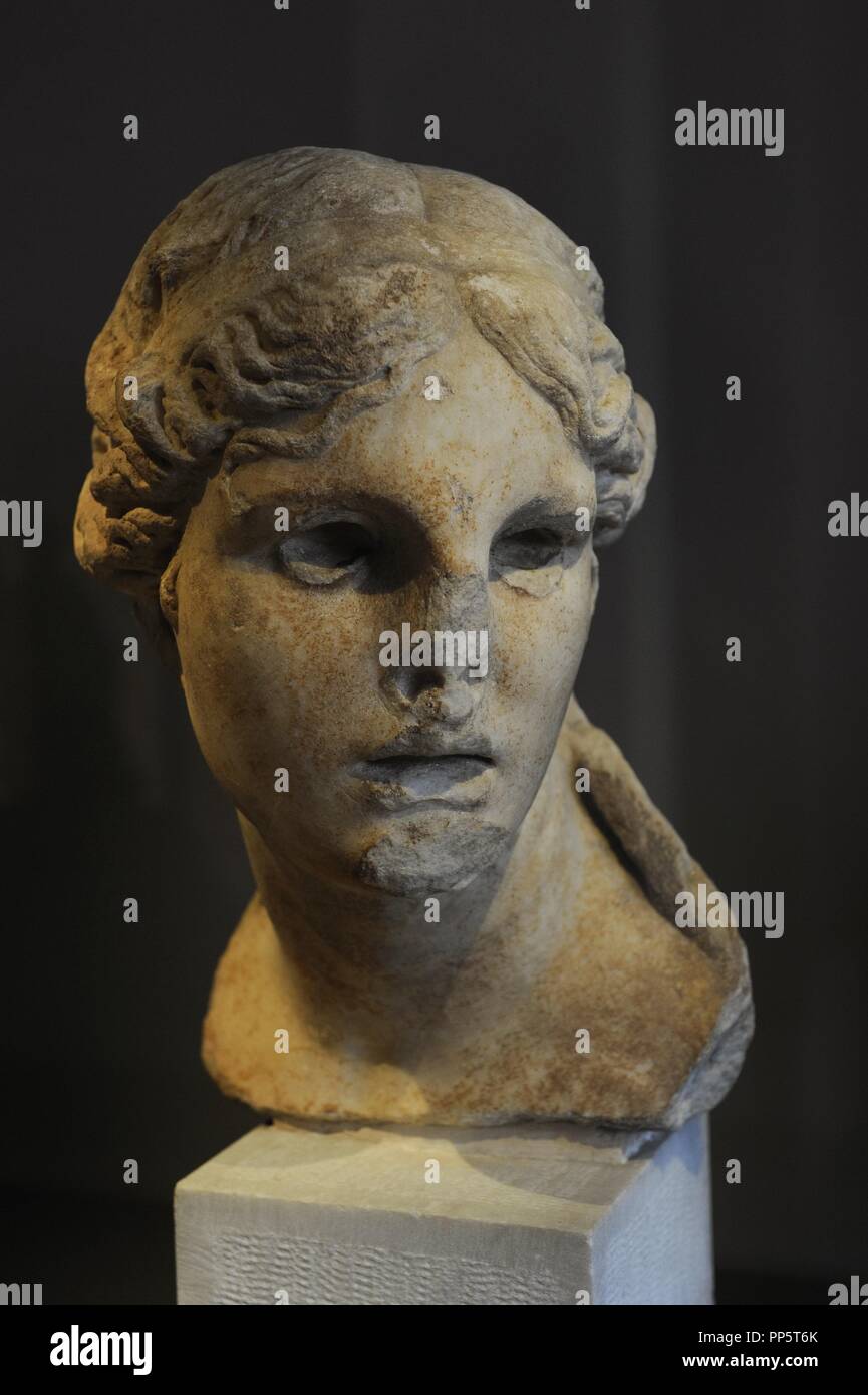 Head of a female statue. Cyprus. 2nd century BC. Marble. Neues Museum ...