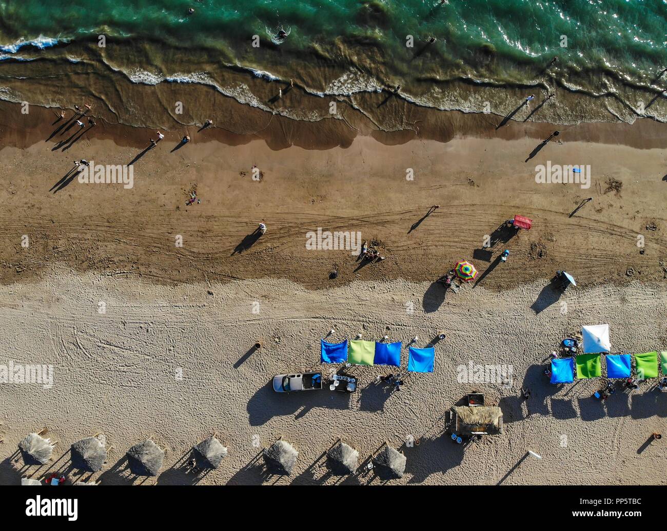 Aerial view of Kino Bay in Sonora, Mexico. Beach. Tourist destination ...