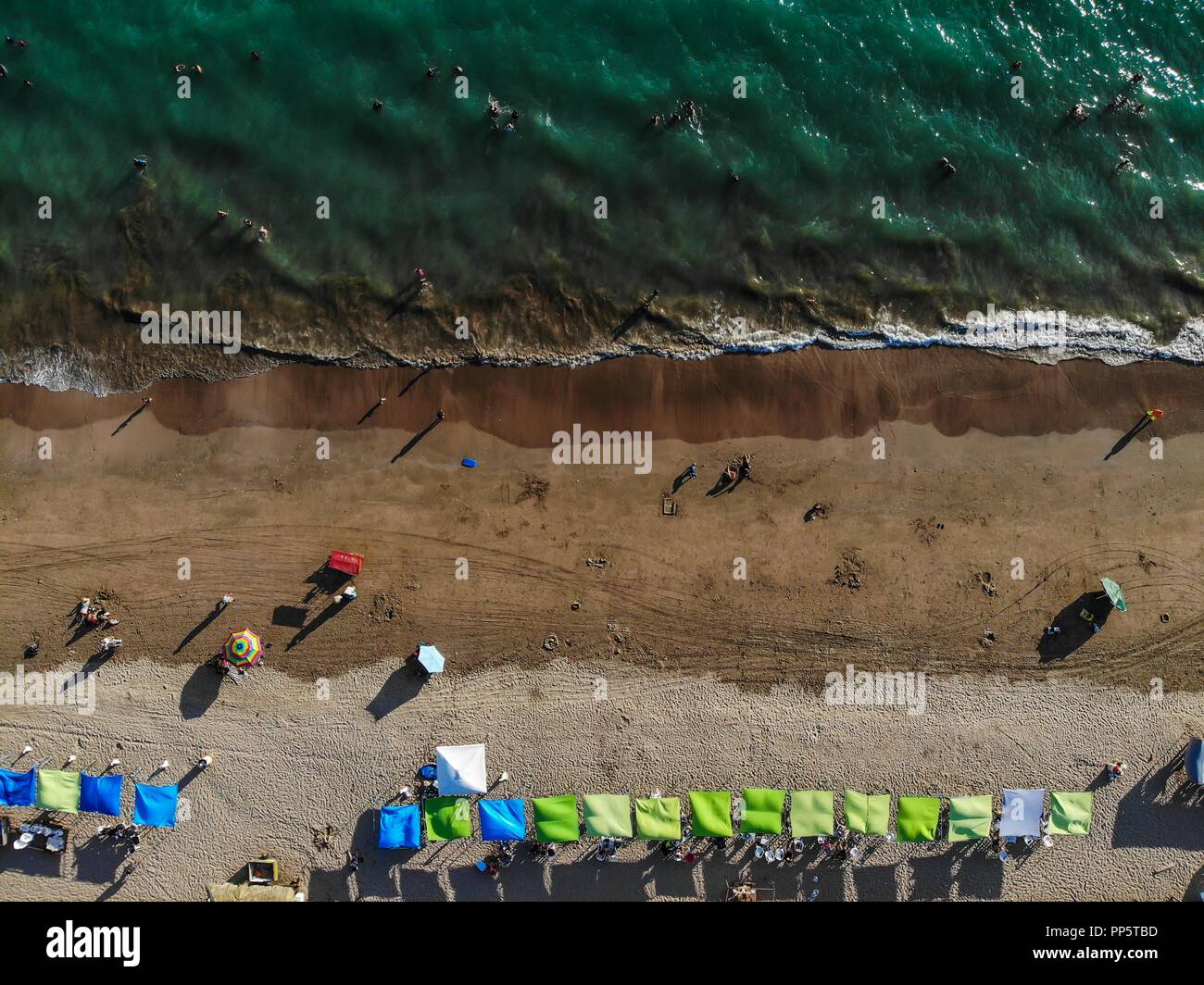 Aerial view of Kino Bay in Sonora, Mexico. Beach. Tourist destination ...