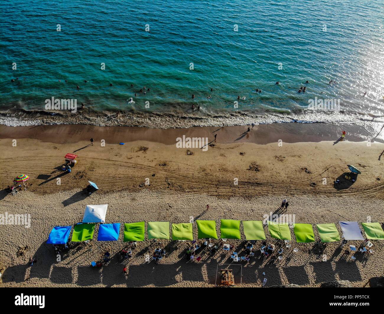 Aerial view of Kino Bay in Sonora, Mexico. Beach. Tourist destination ...