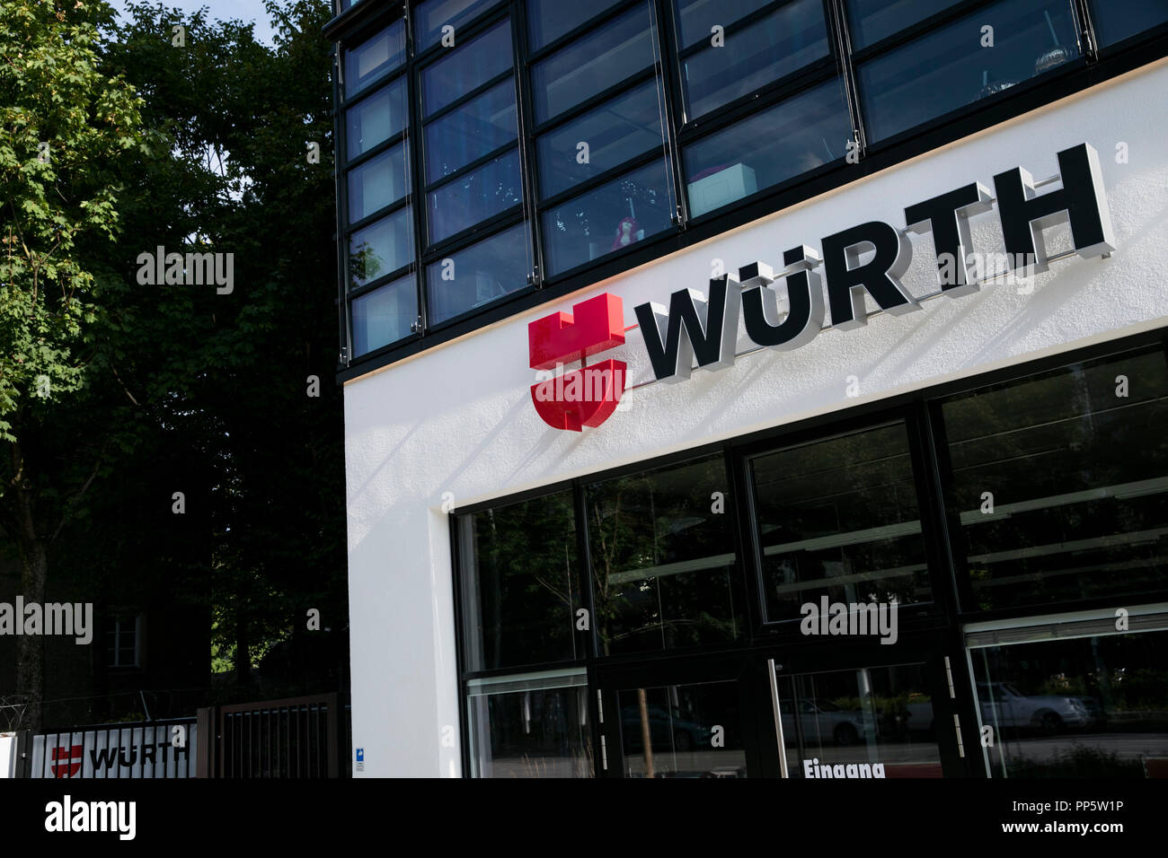 A logo sign outside of a facility occupied by the The Wurth Group in ...