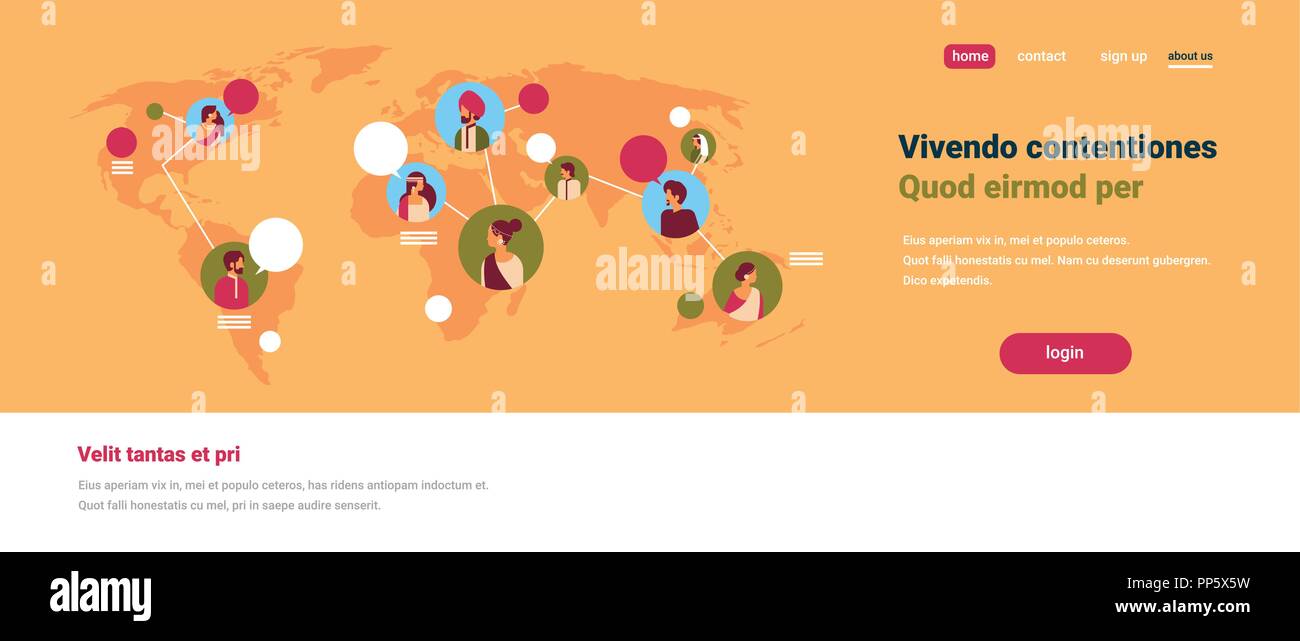 indian people avatar world map chat bubbles global communication ...