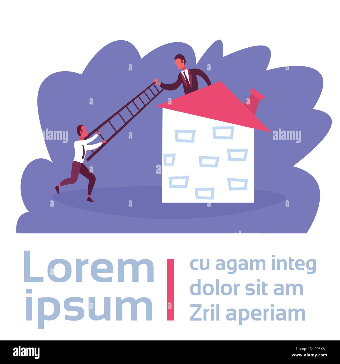 Man working up ladder Stock Vector Images - Alamy