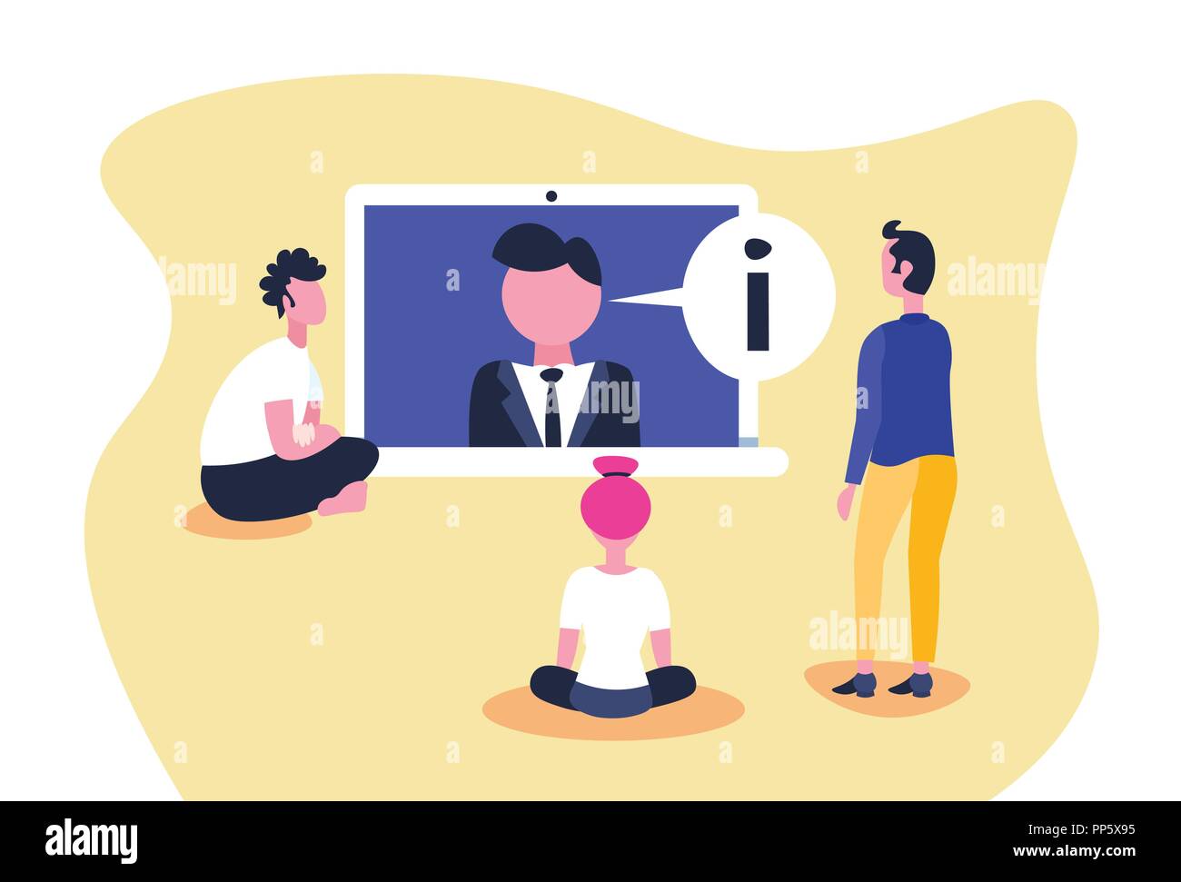 Cartoon people watching screen hi-res stock photography and images - Alamy