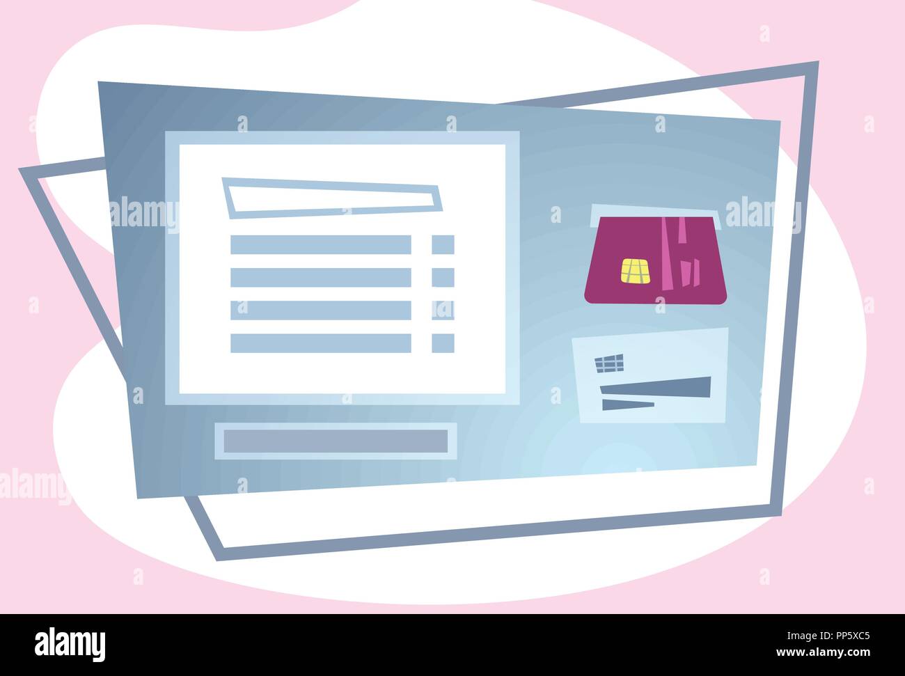 ATM online terminal computer application concept credit card internet ...