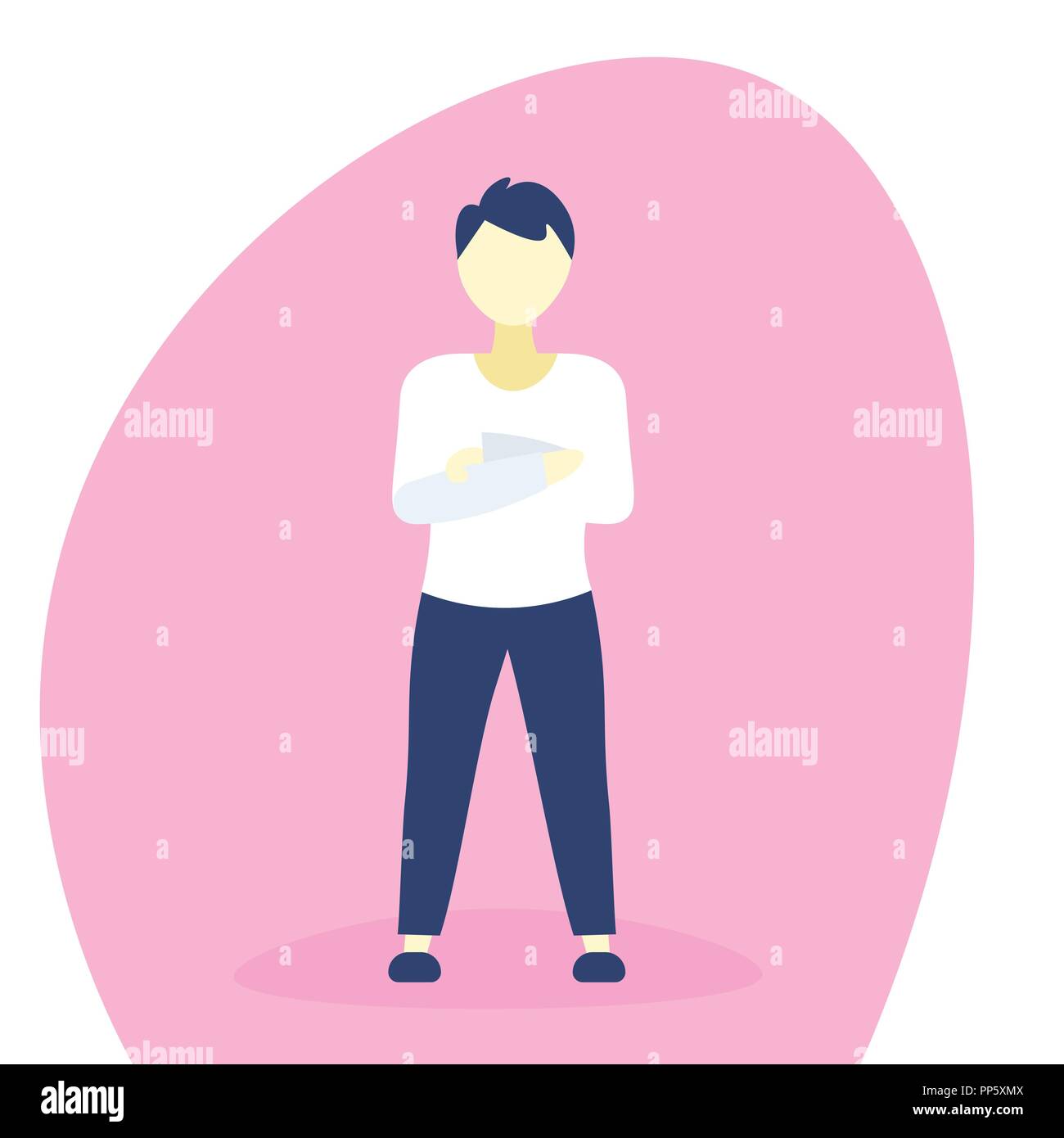 casual man standing hand folded pose businessman team leader male ...